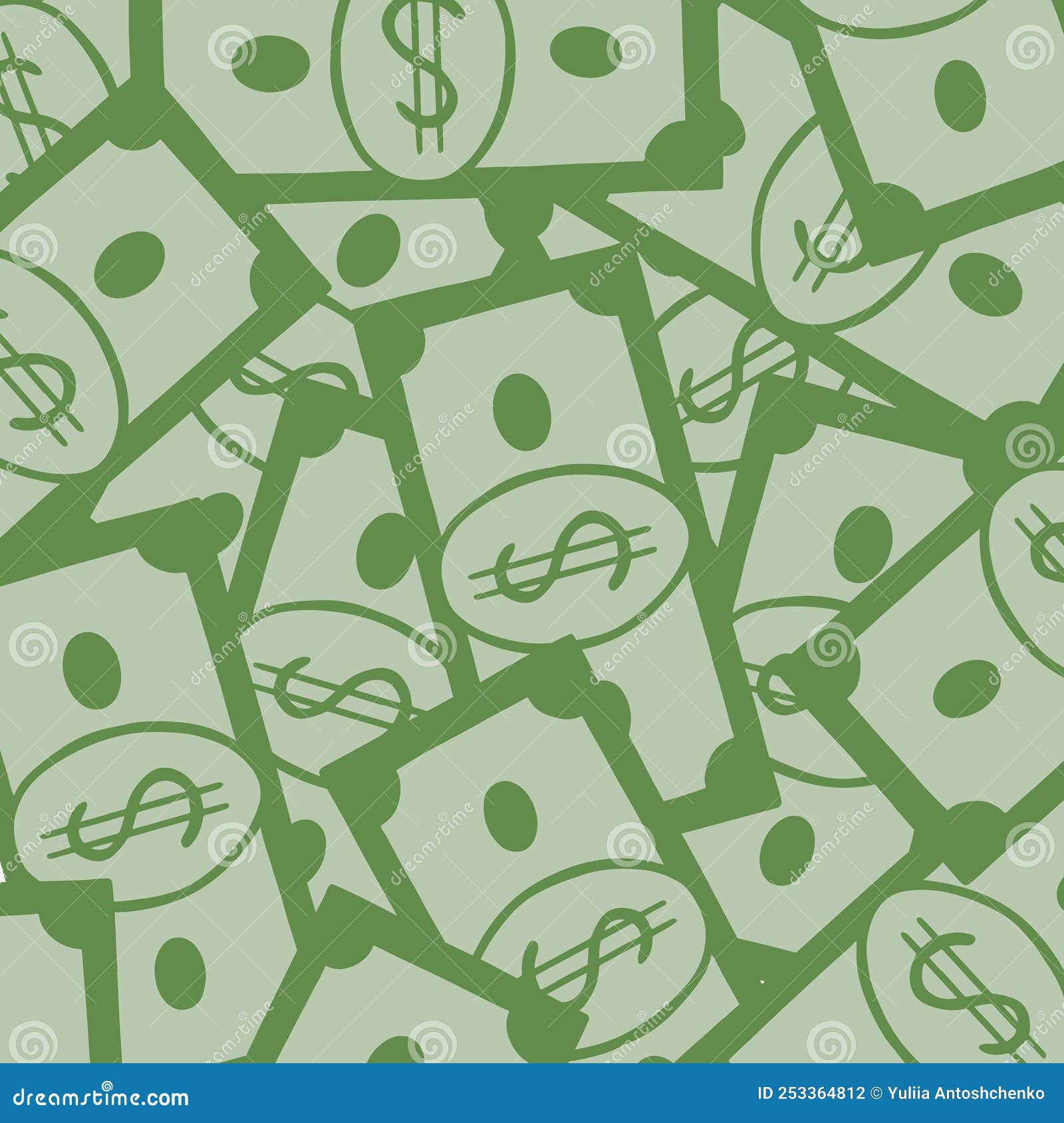 Vector Illustration of a Stack of Dollars. Stock Vector - Illustration ...