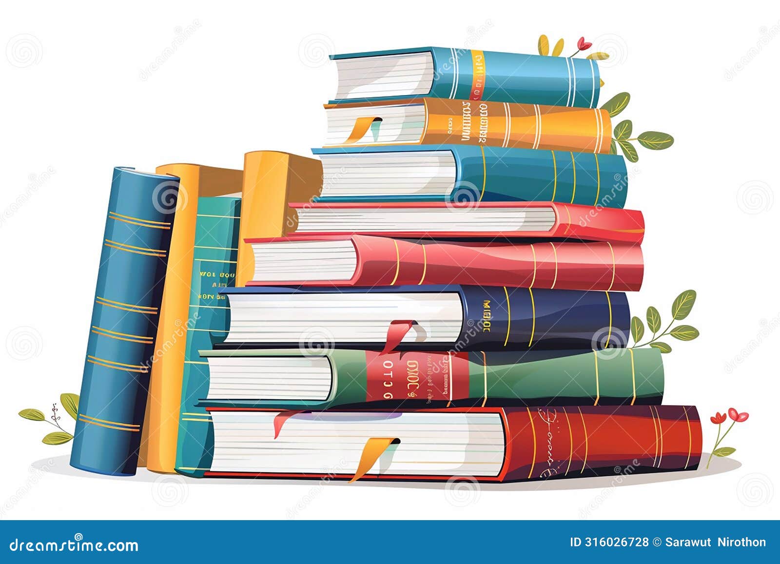 Vector Illustration of Stacked Books, Celebrating World Book Day Stock ...