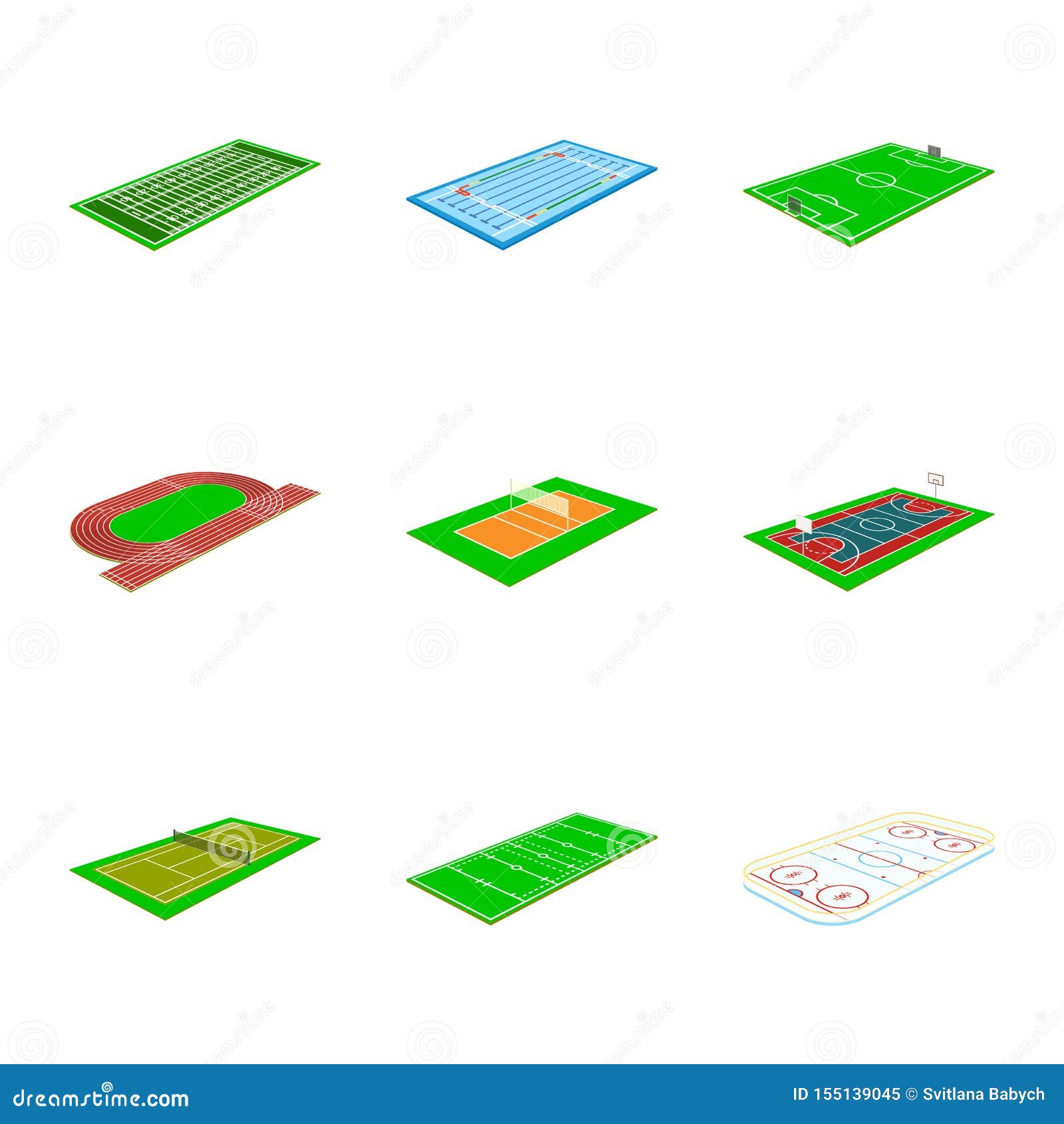 Vector Illustration of Stadium and Grass Symbol. Set of Stadium and ...
