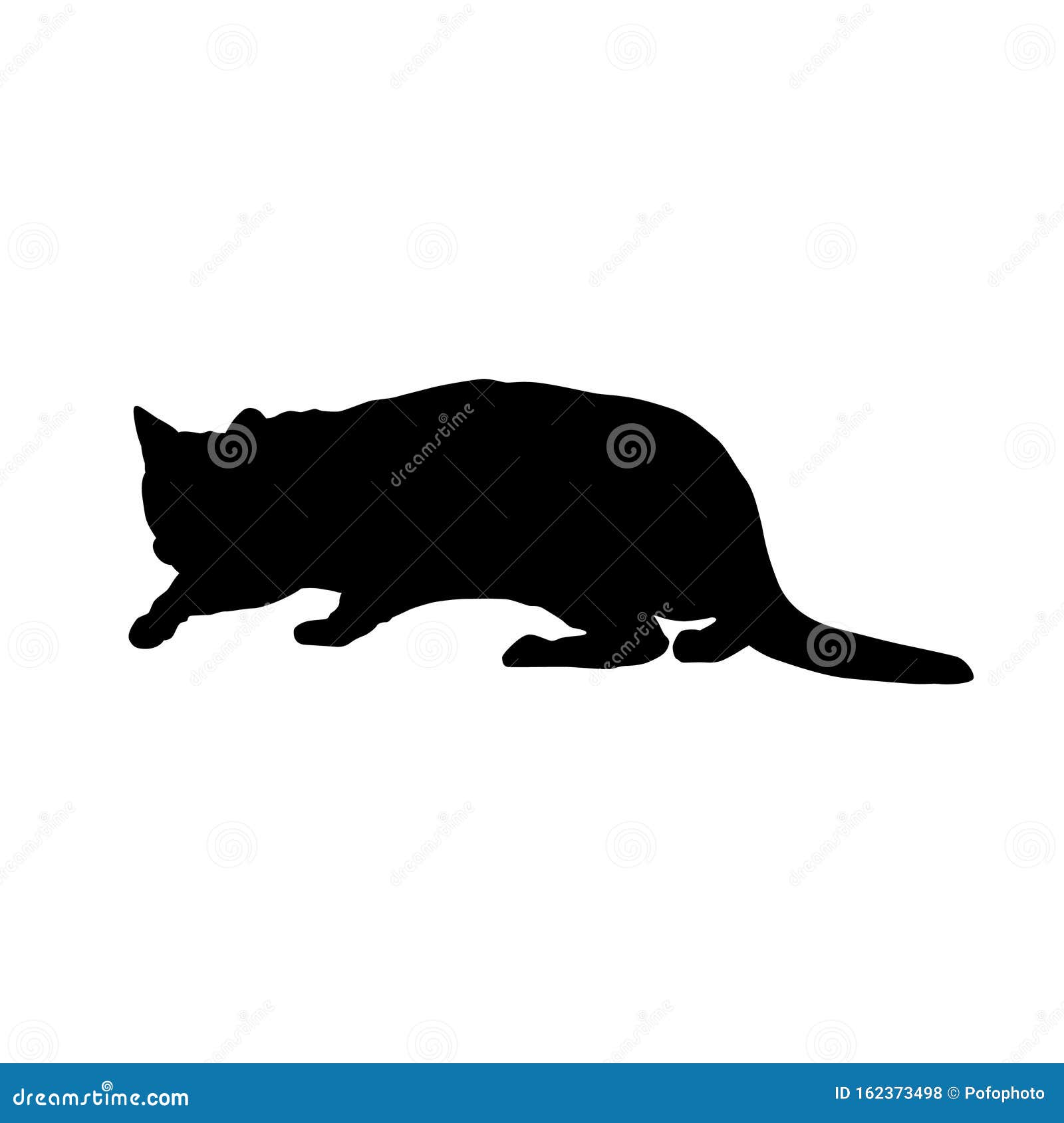 Stalking Cat Silhouette Vector Illustration | CartoonDealer.com #162373498