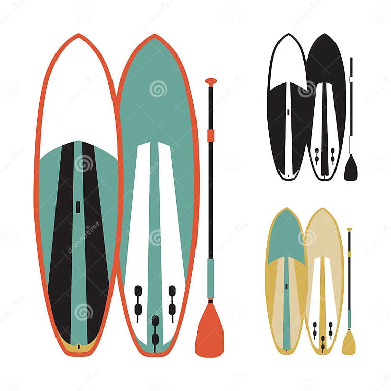 Vector Illustration of Stand Up Paddle Boards Stock Vector ...