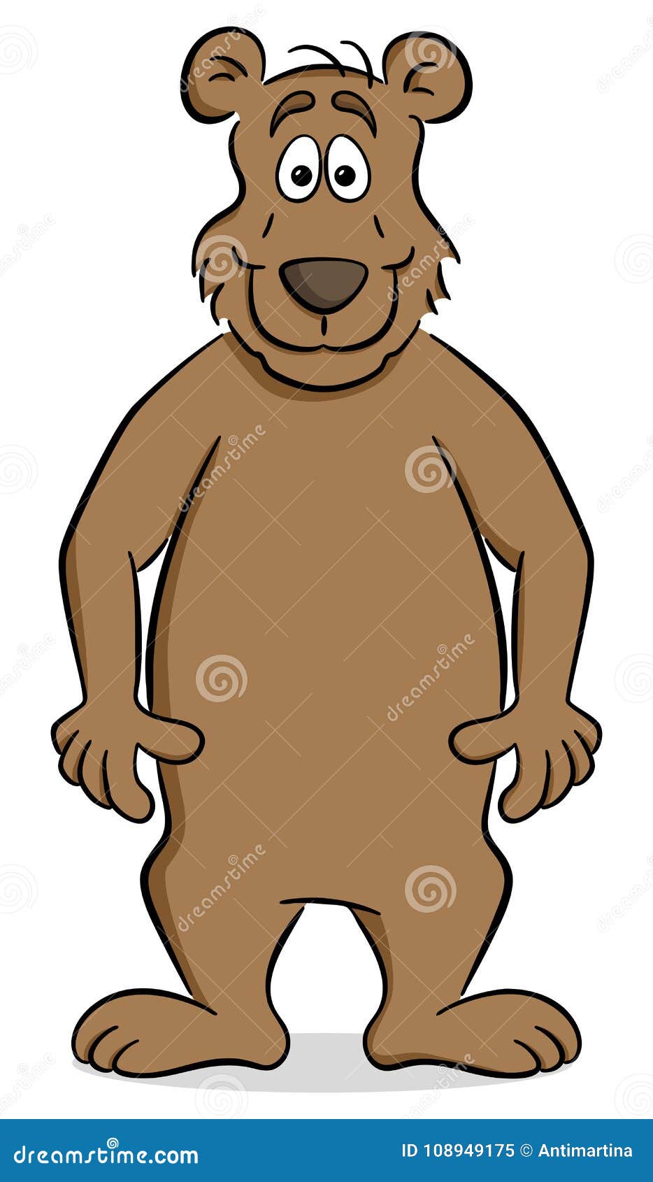 Standing cartoon bear stock vector. Illustration of standing - 108949175