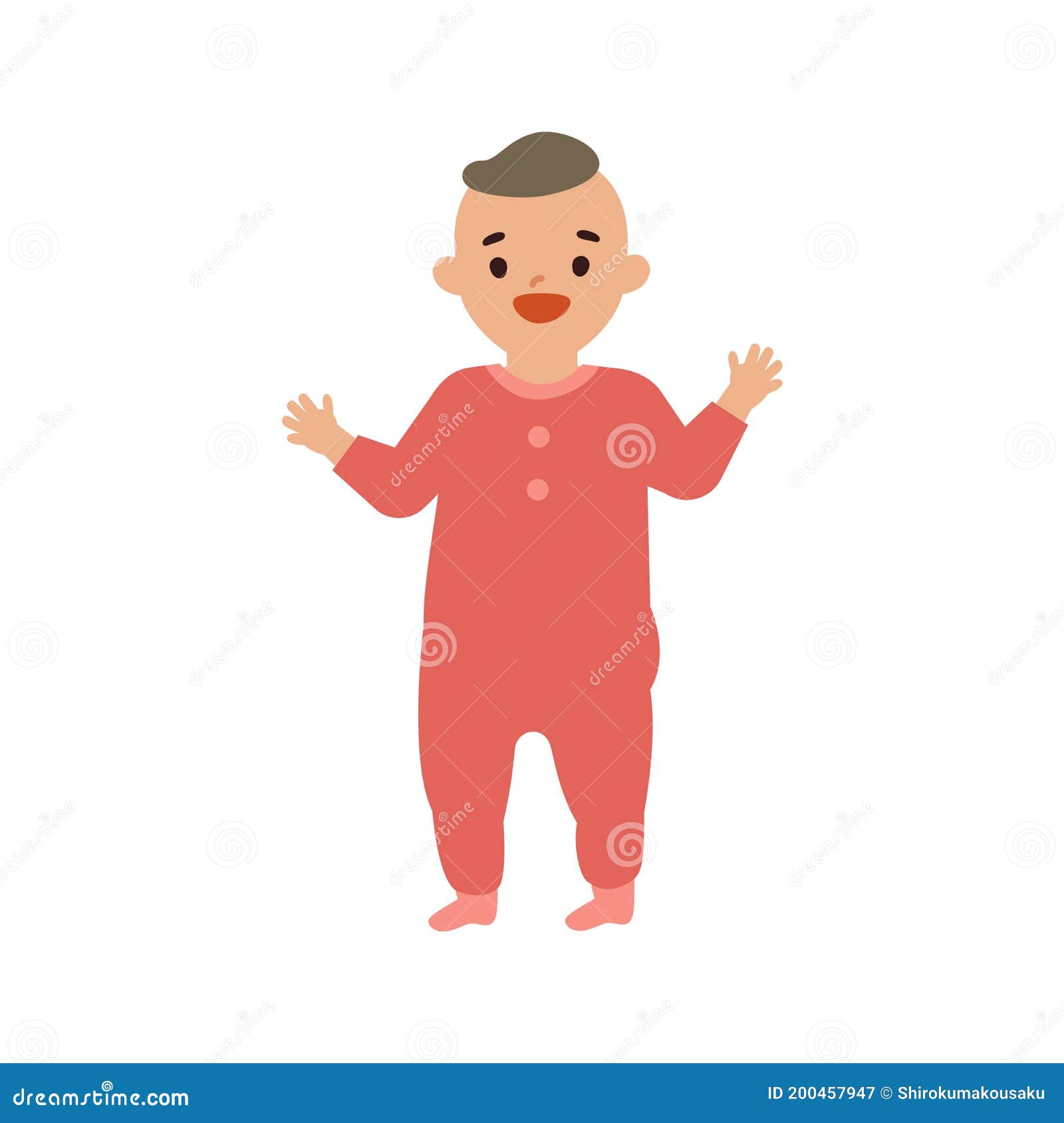 Vector Illustration of Standing Cute Baby Stock Vector - Illustration ...