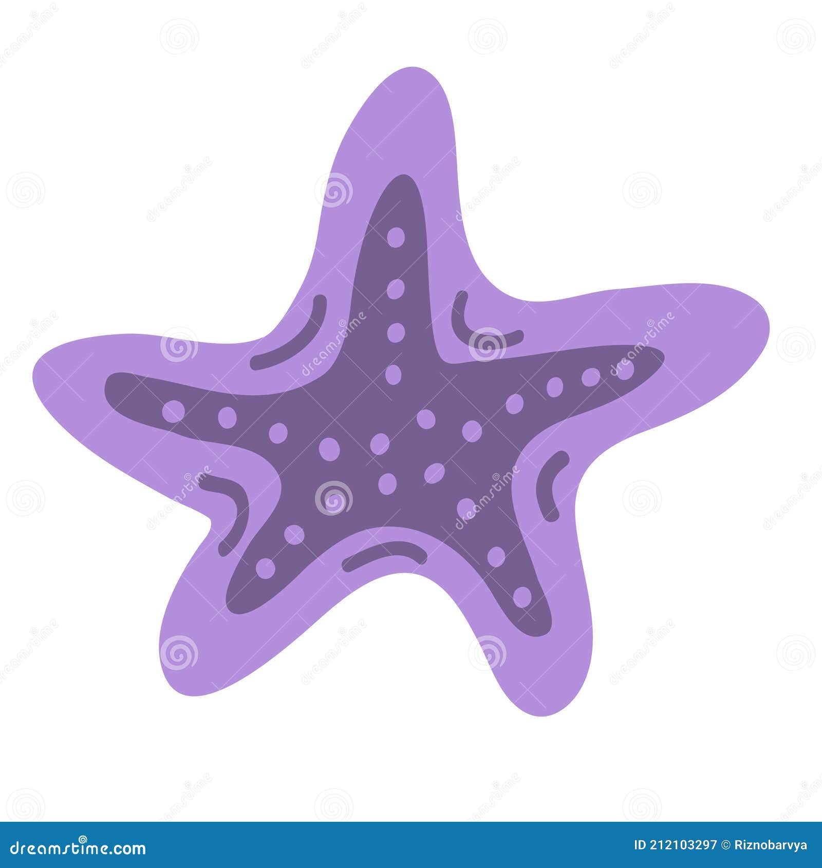 Vector Illustration of a Starfish. Hand Drawing of Purple Starfish ...