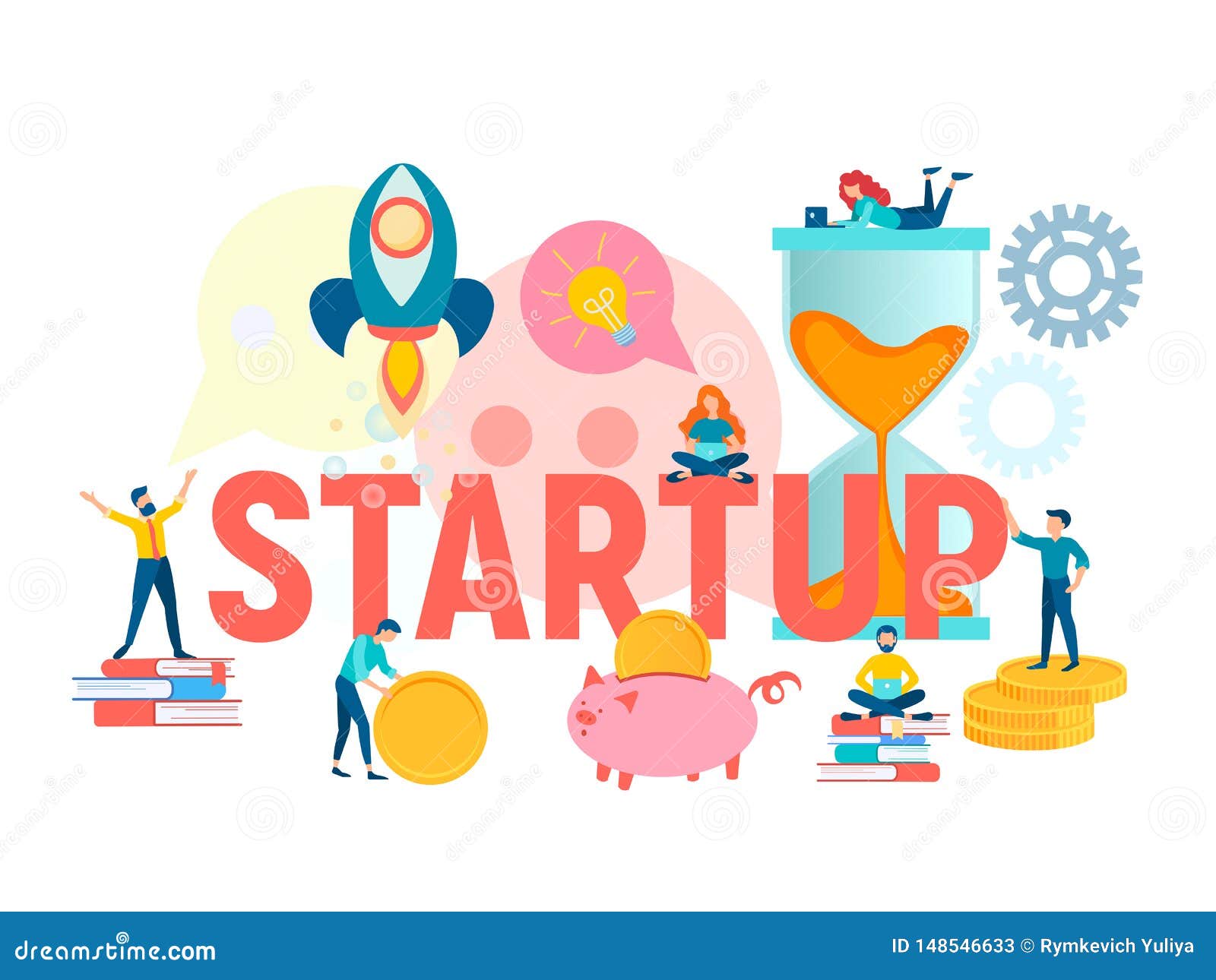 Vector Illustration Startup Concept Stock Vector - Illustration of ...