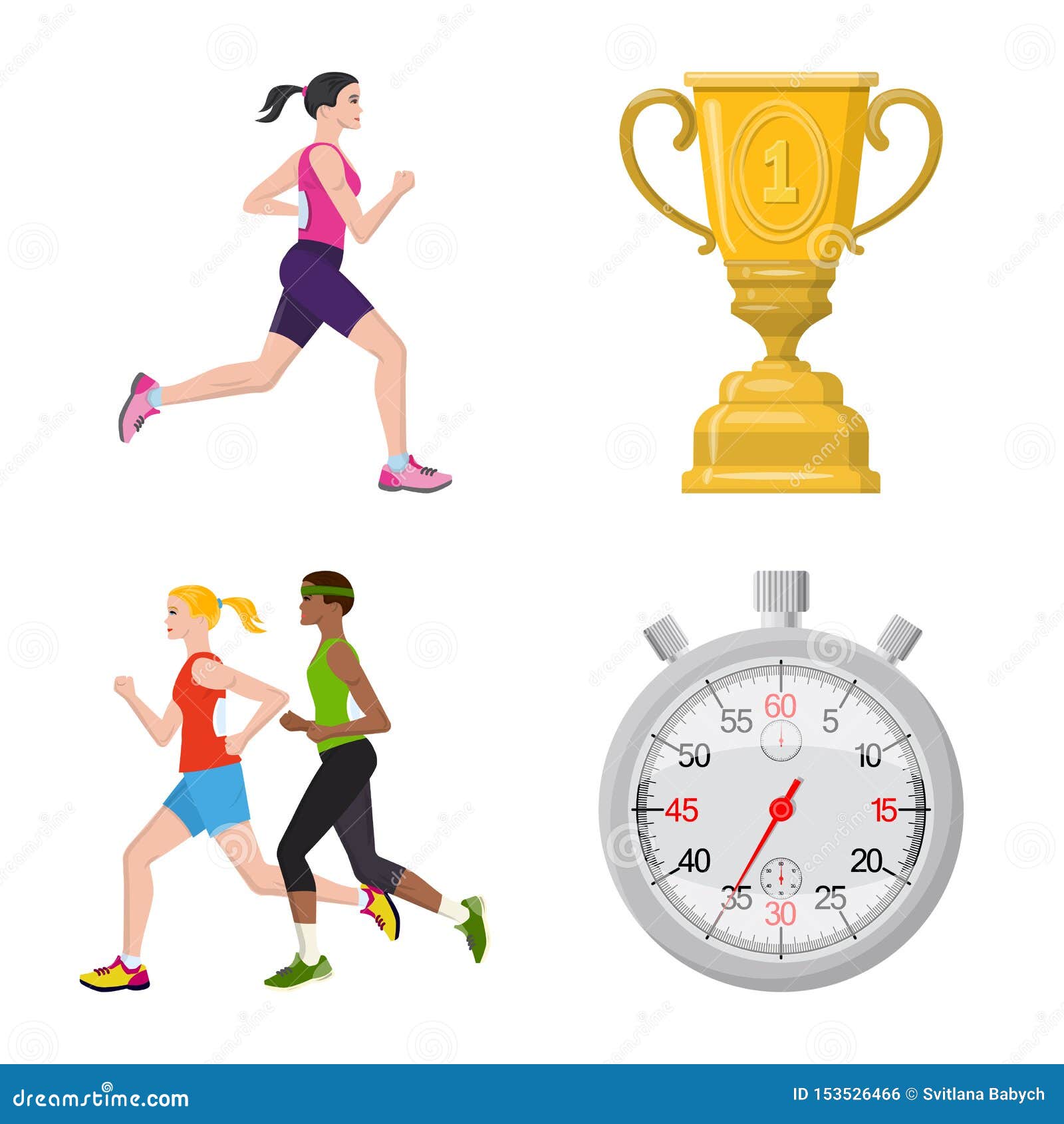 Vector Illustration of Step and Sprint Symbol. Set of Step and Sprinter ...