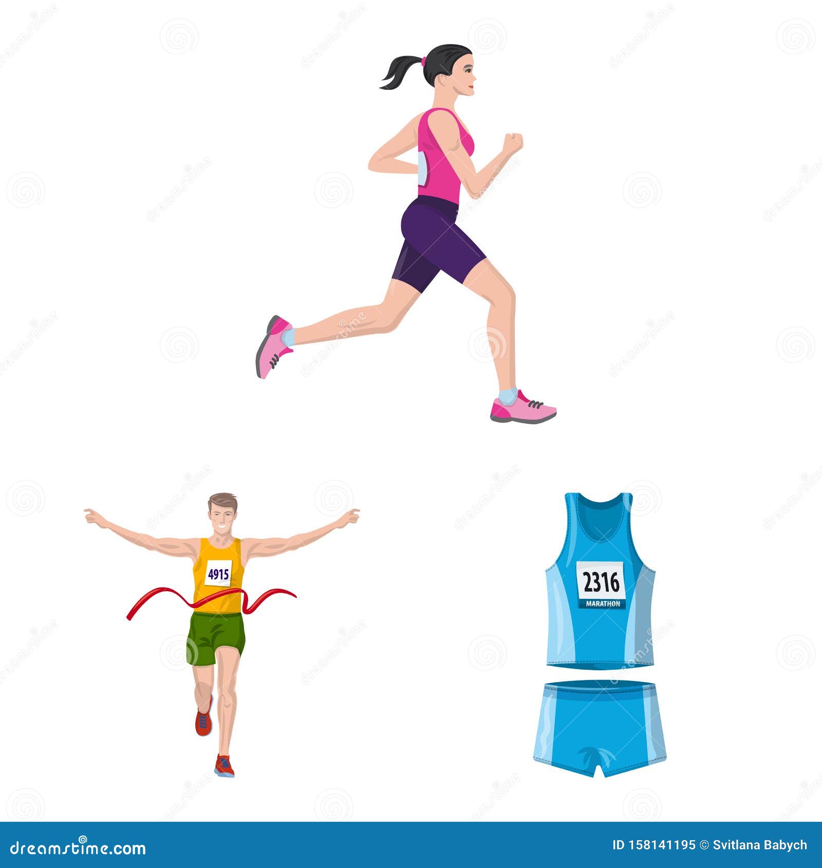 Vector Illustration of Step and Sprint Symbol. Set of Step and Sprinter ...