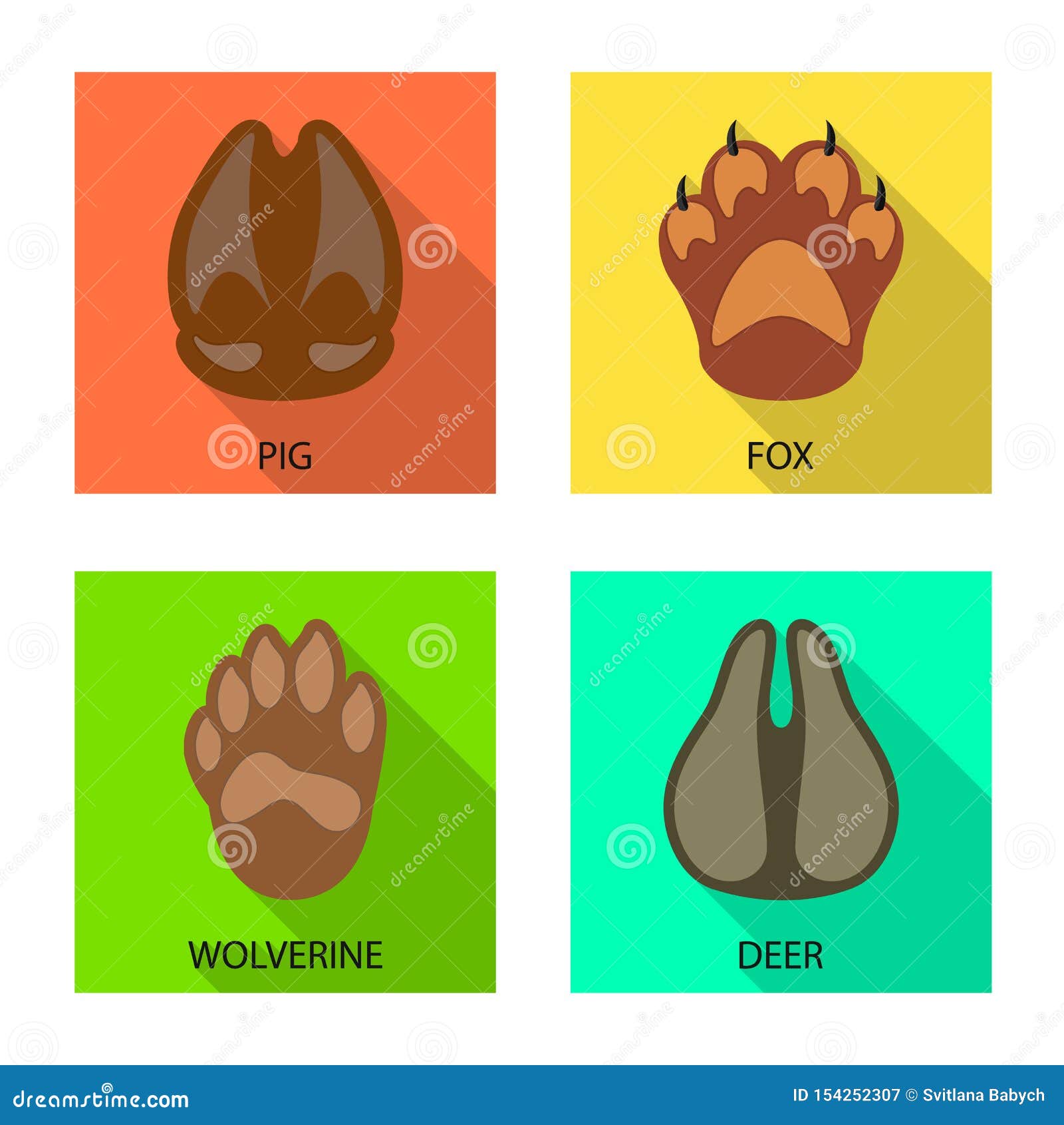 Vector Design of Step and Walk Sign. Set of Step and Fauna Stock Symbol ...