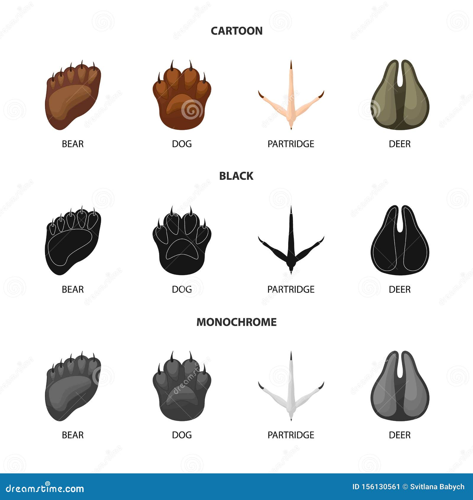 Vector Design of Step and Walk Symbol. Set of Step and Fauna Stock ...