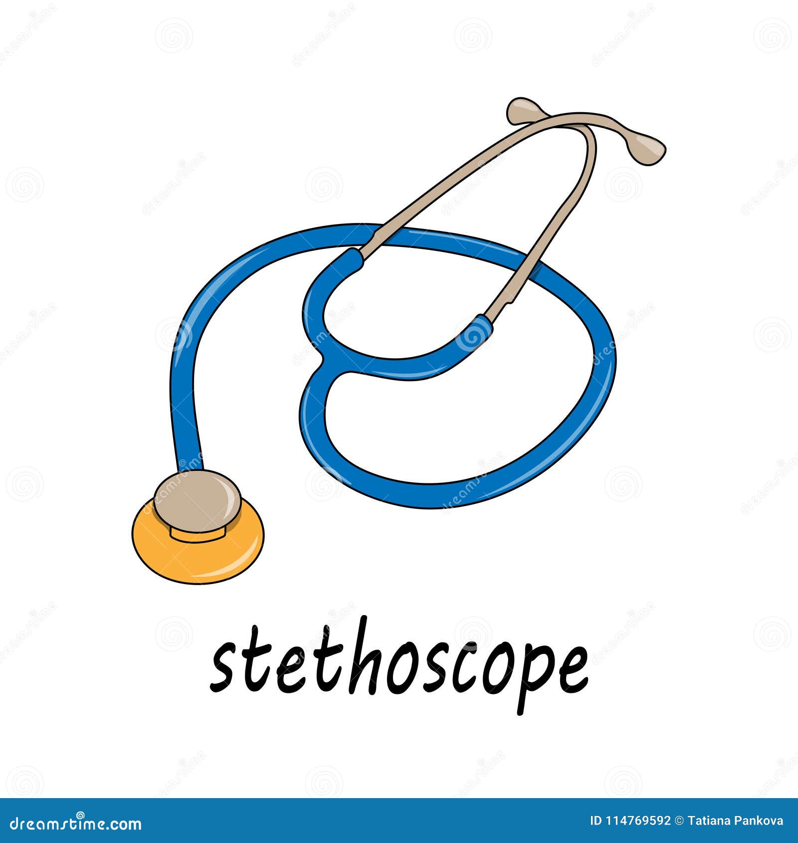 Vector Illustration with a Stethoscope. Stock Vector - Illustration of ...