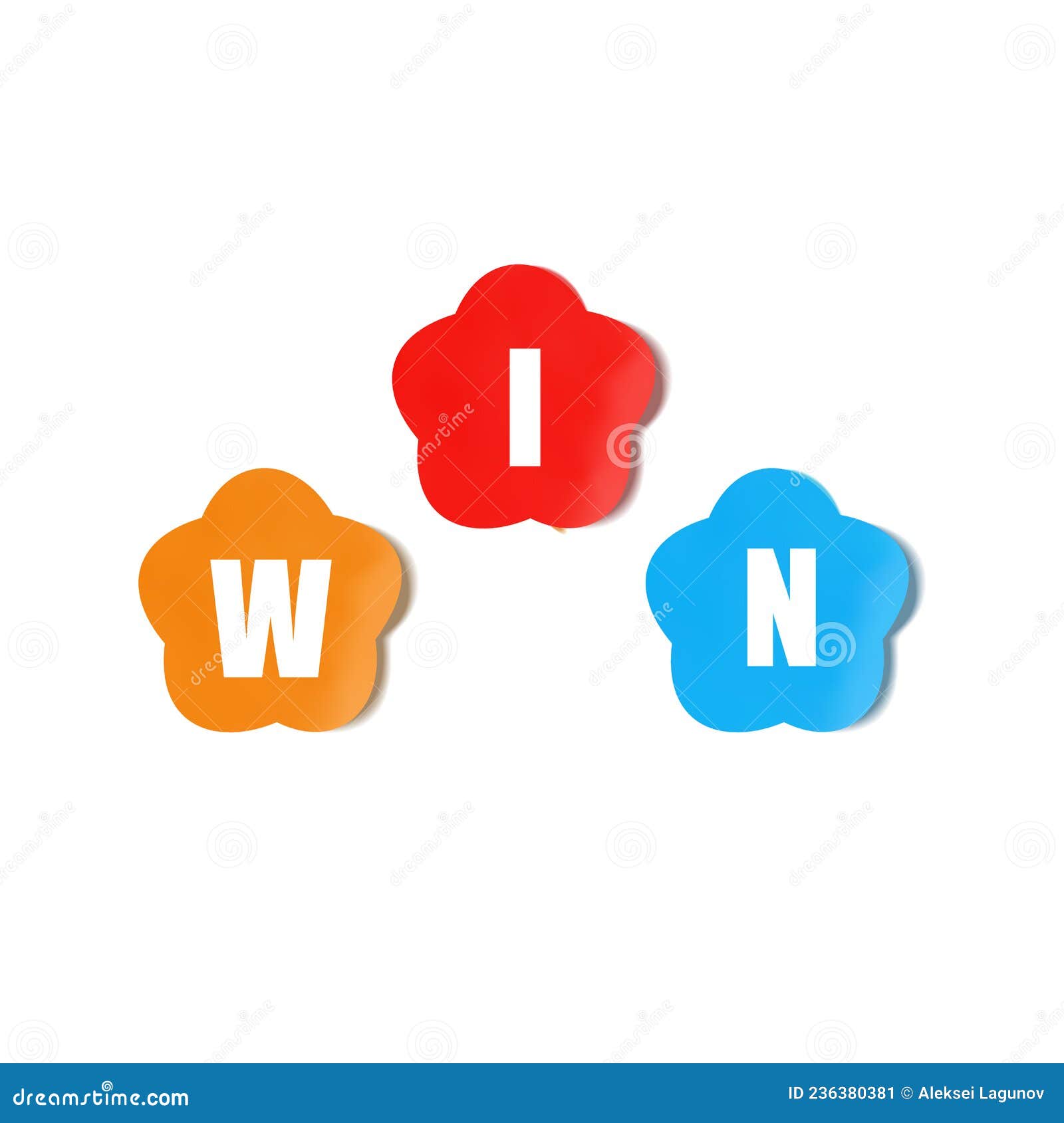 Vector Illustration, Stickers with WIN Letters, Winning Concept ...