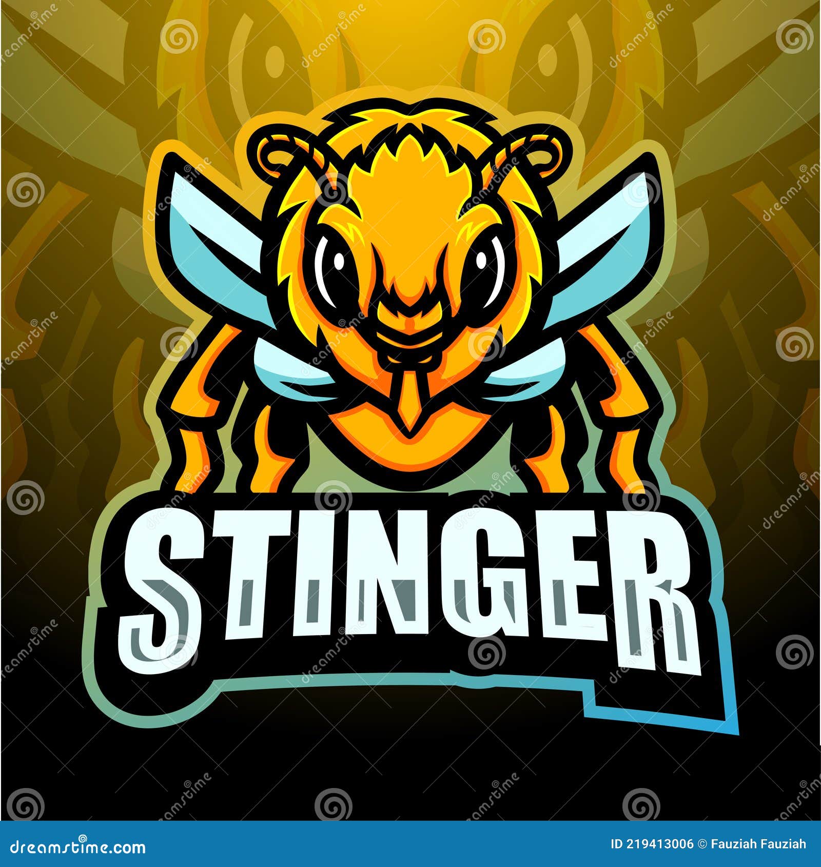 Stinger Bee Mascot. Esport Logo Design Cartoon Vector | CartoonDealer ...
