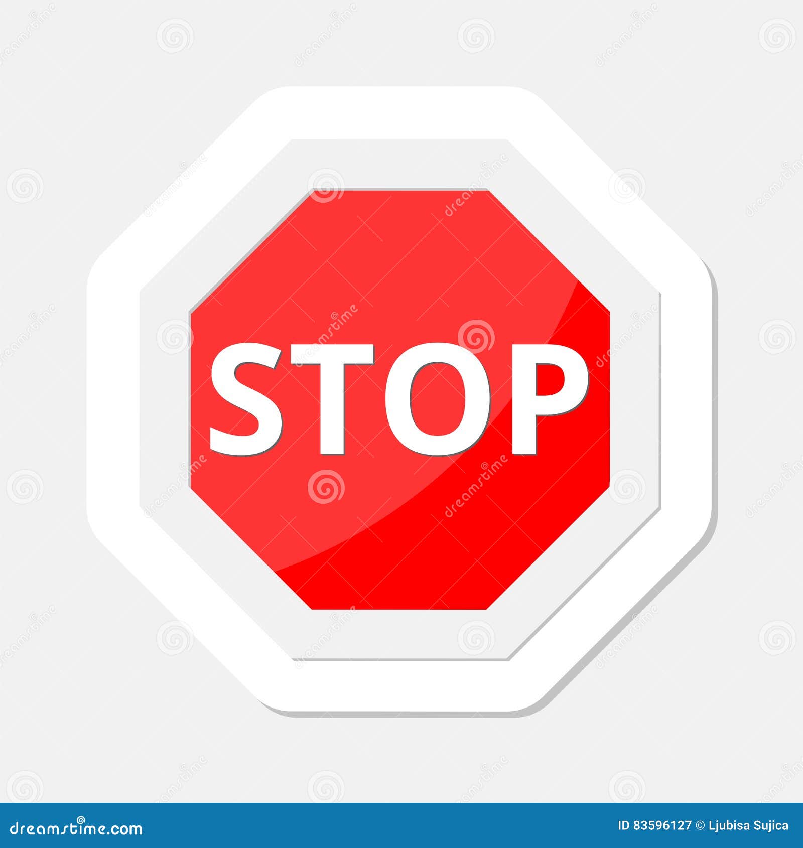 Vector Illustration of Stop Sign Sticker Stock Vector - Illustration of ...