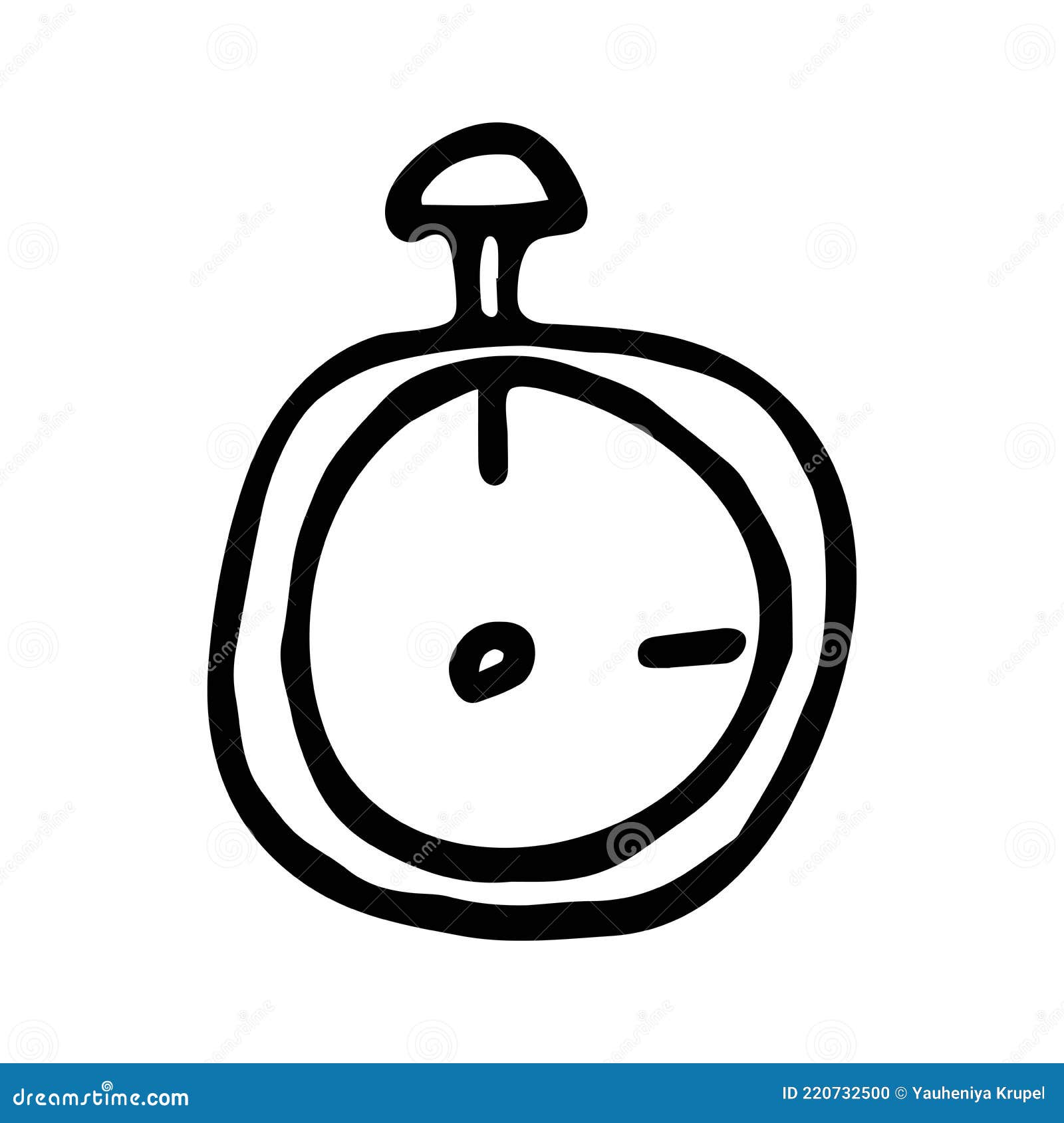 Vector Illustration of a Stopwatch in Doodle Style Stock Illustration ...