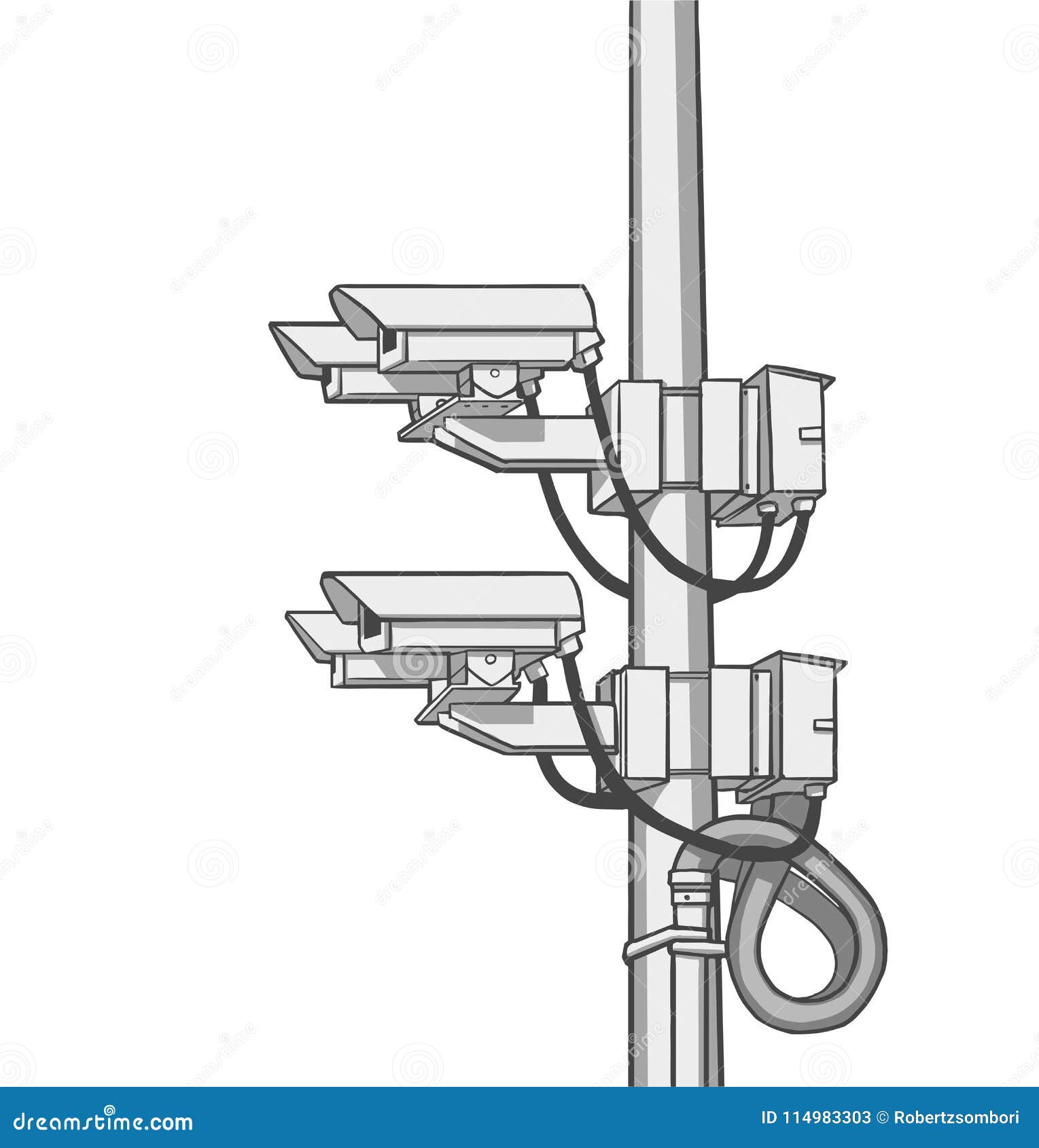 Illustration of Surveillance Cameras Stock Illustration - Illustration ...