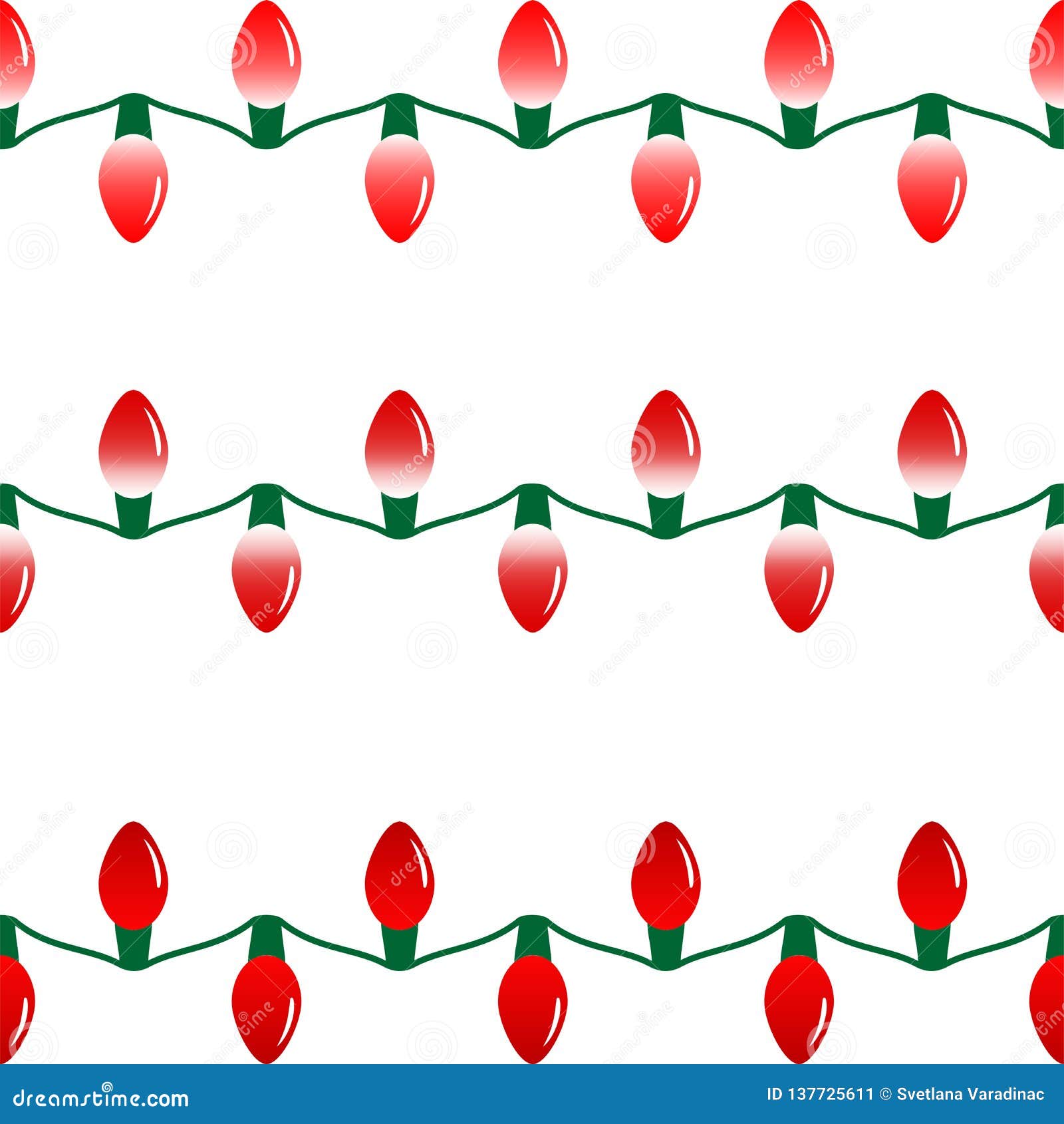 Vector Illustration of a String of Red Holiday Lights. Stock Vector ...