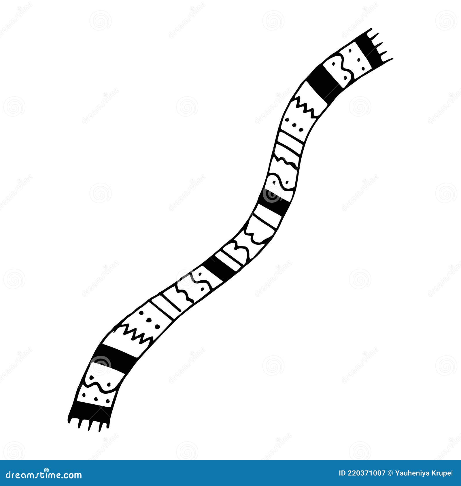 Vector Illustration of a Striped Scarf in Doodle Style Stock Vector ...