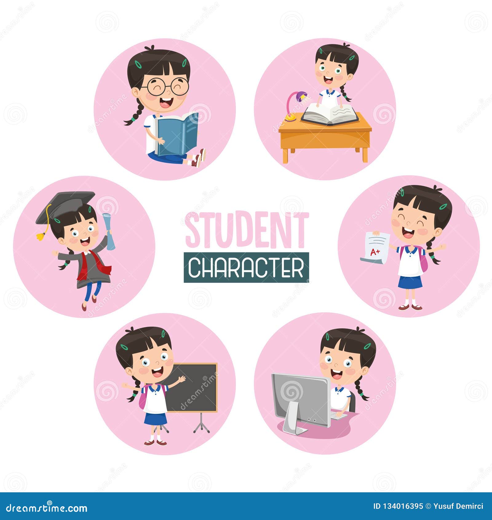 Vector Illustration of Student Child Stock Vector - Illustration of ...