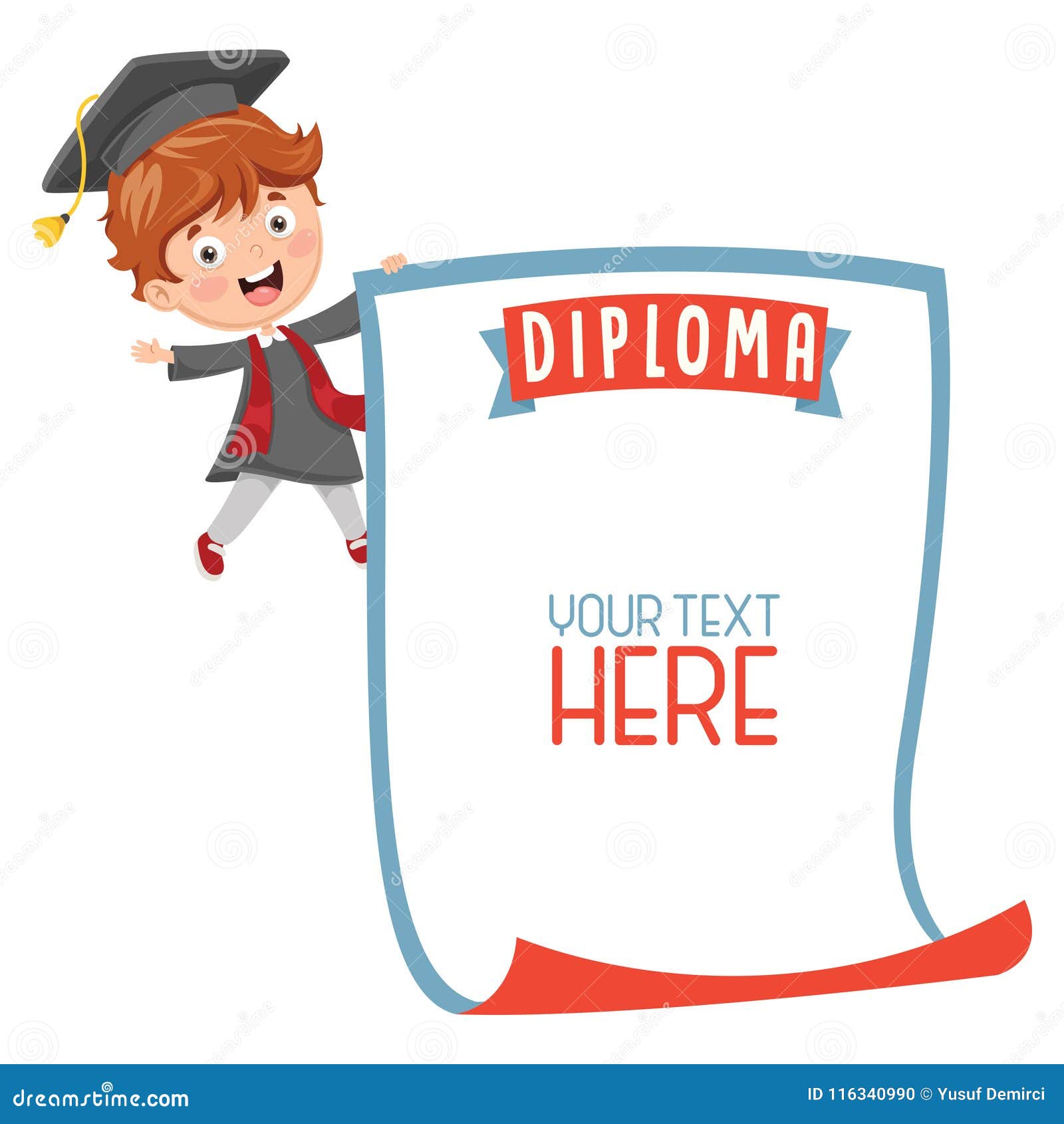 Vector Illustration of Student Showing Diploma Stock Vector ...