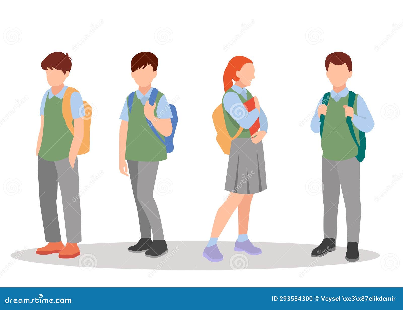 Students In Different Postures Vector Illustration | CartoonDealer.com ...