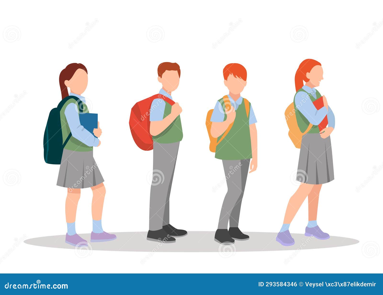 Students In Different Postures Vector Illustration | CartoonDealer.com ...