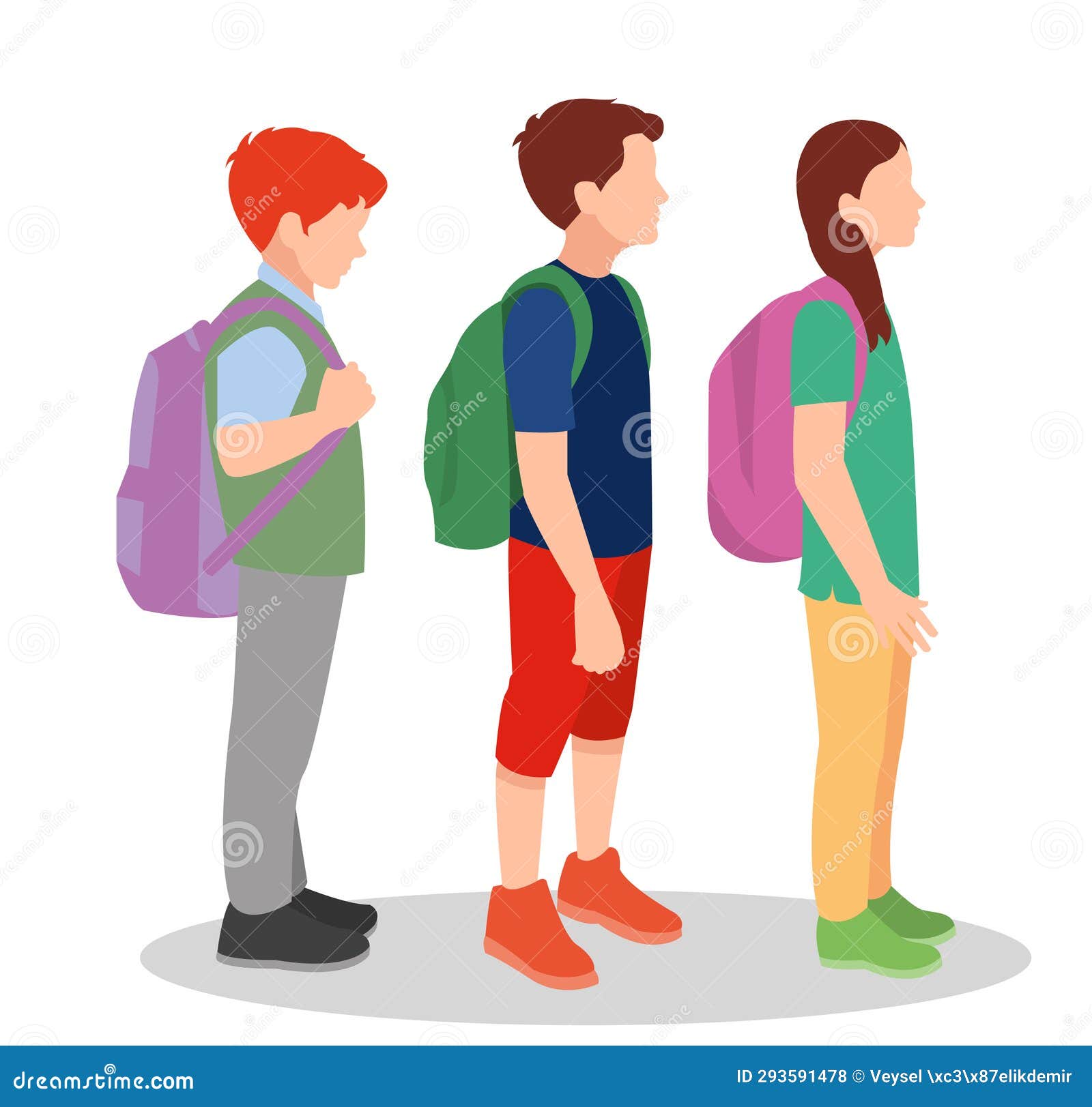 Students in Different Postures Stock Illustration - Illustration of ...