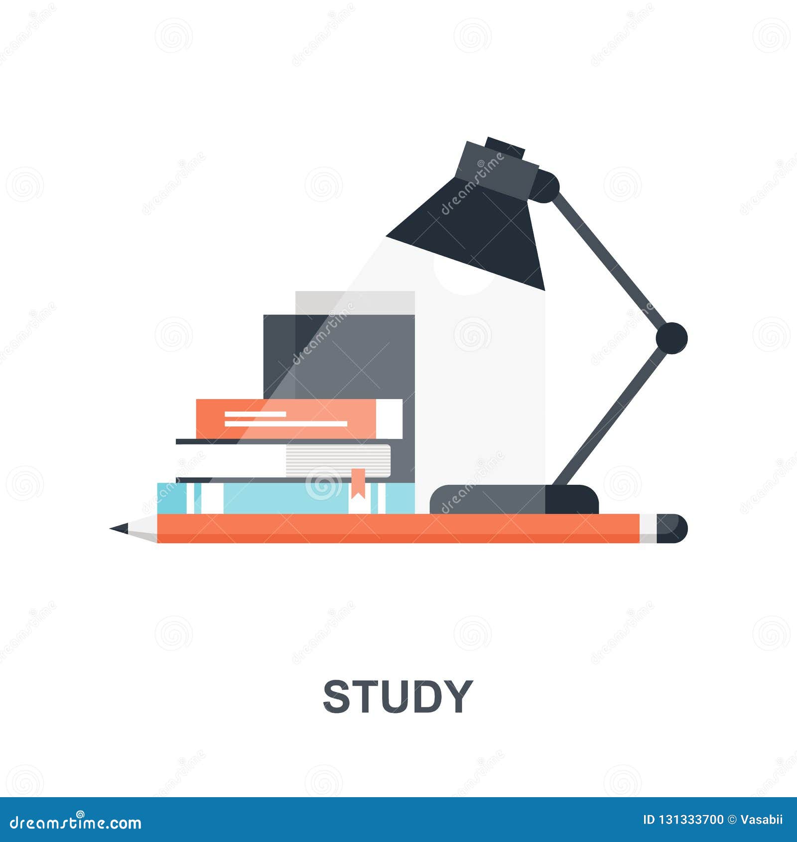 Study icon concept stock vector. Illustration of school - 131333700