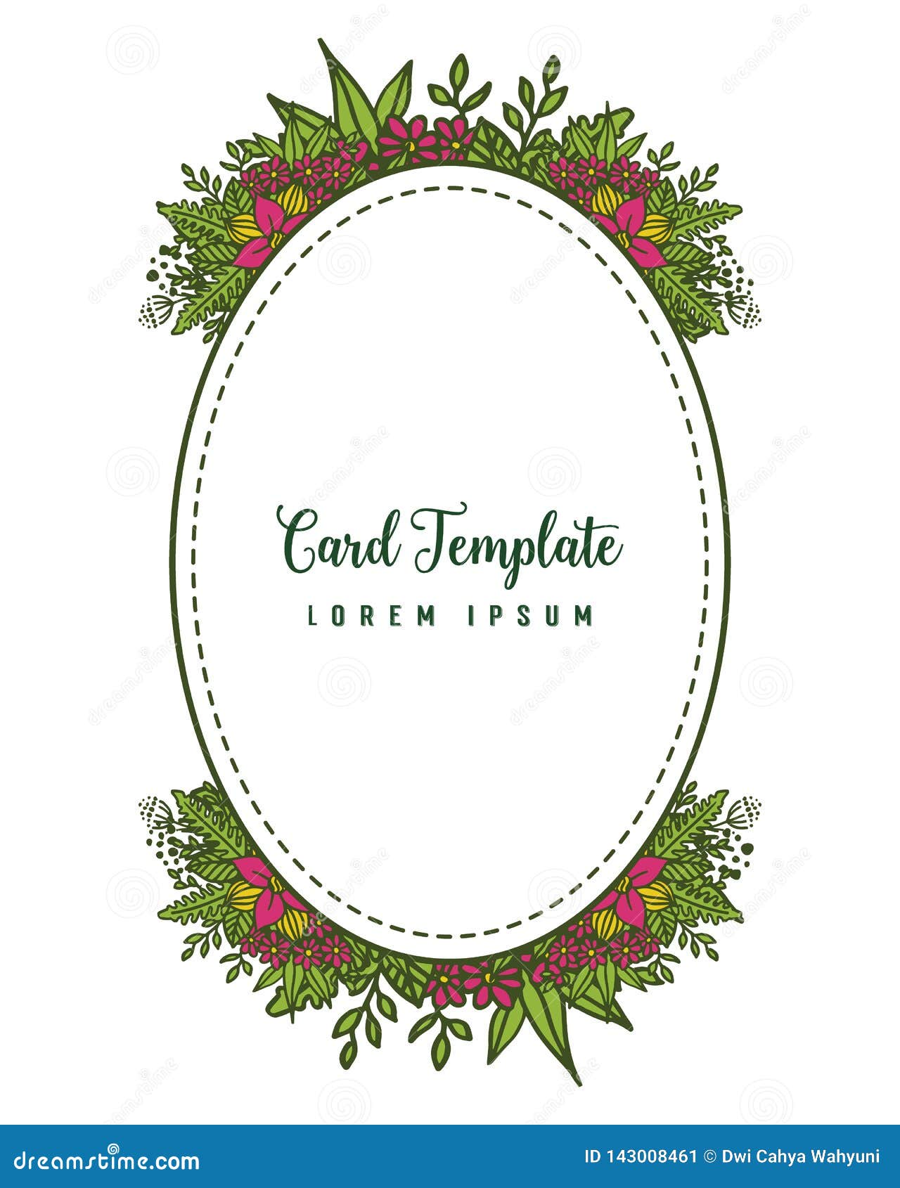 Vector Illustration Style Leaf Flower Frames Isolated White Backdrop ...