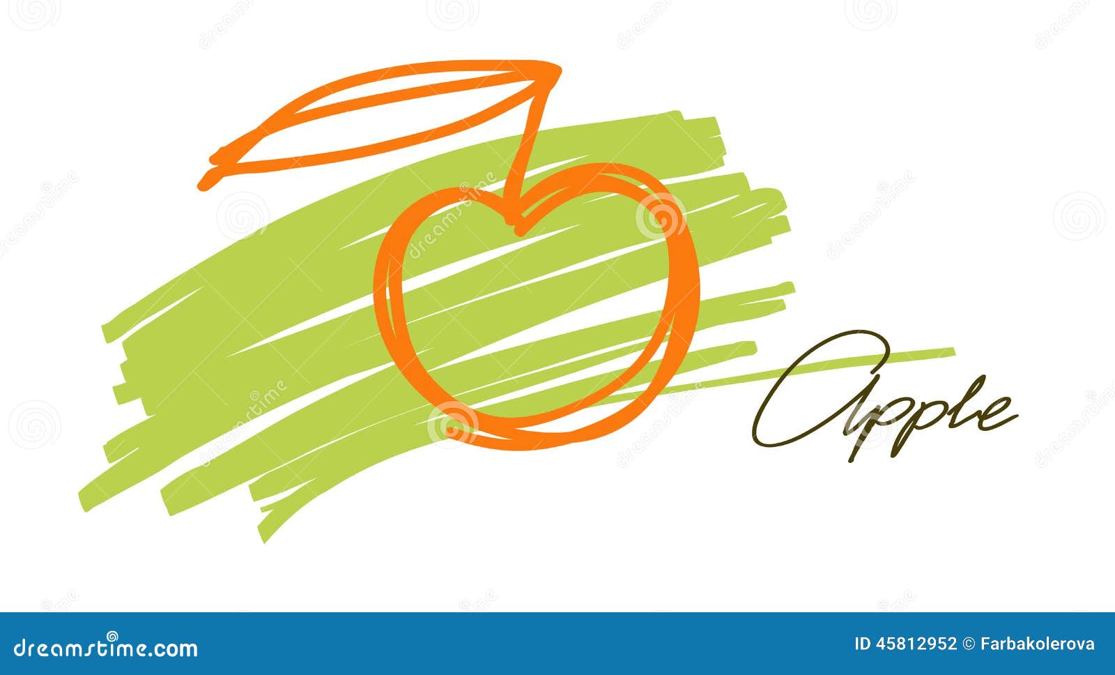 Vector Illustration of Stylized Abstract Orange Apple. Stock ...