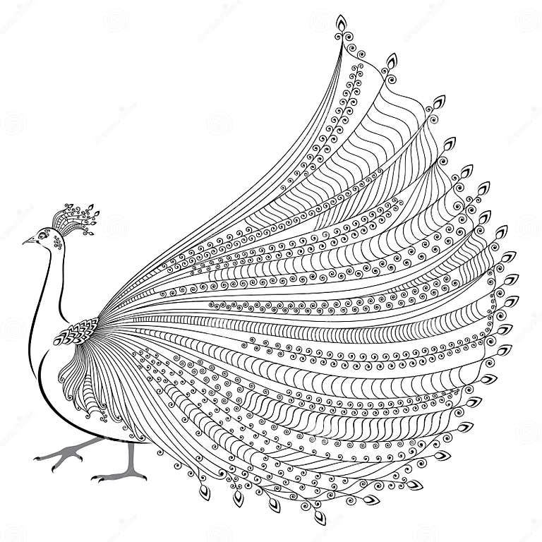 Vector Illustration Of Stylized Abstract Peacock Stock Vector