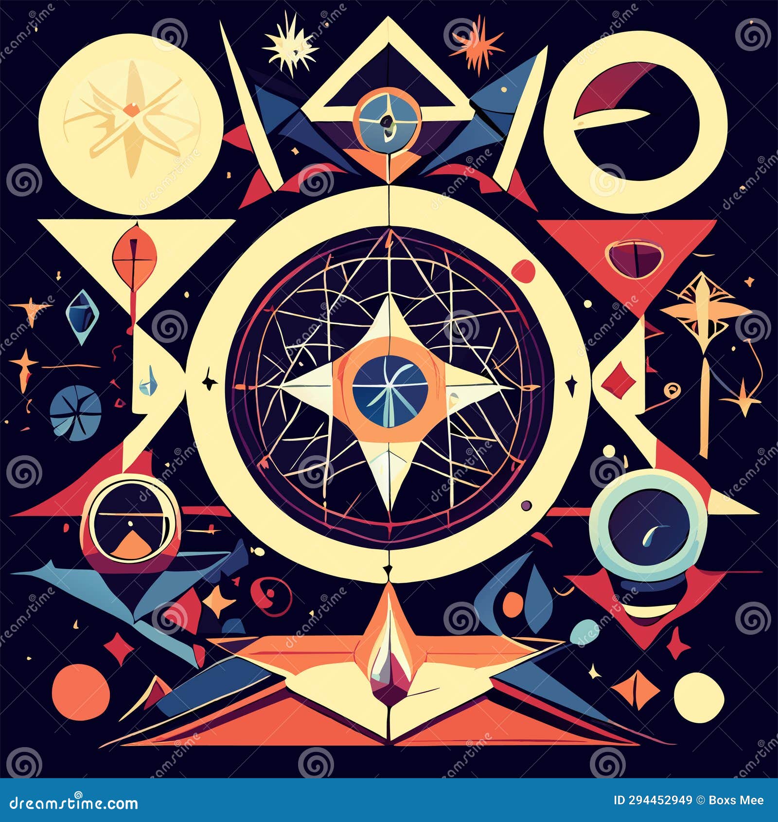 Stylized Compass Rose Isolated In Black Vector Illustration ...