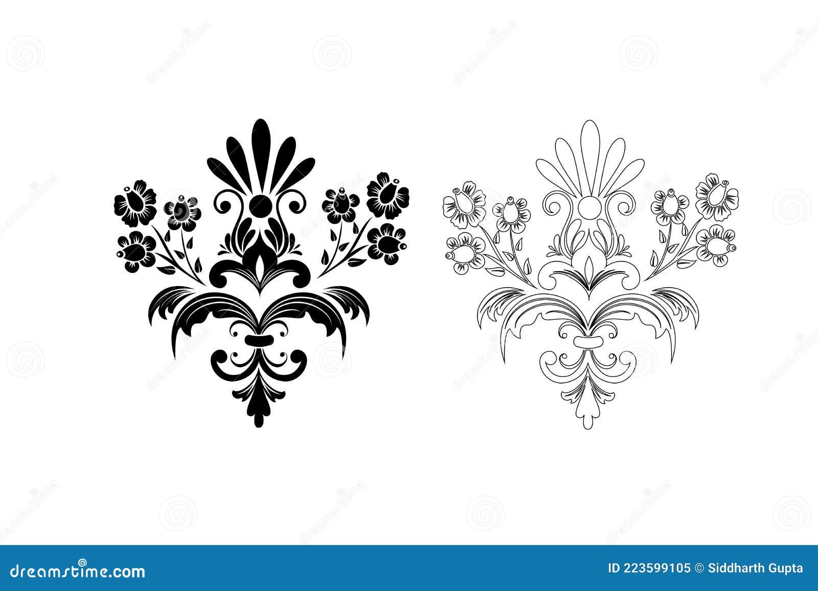 Vector Illustration Stylized Design Flax Hand Drawn Sketch Seamless ...