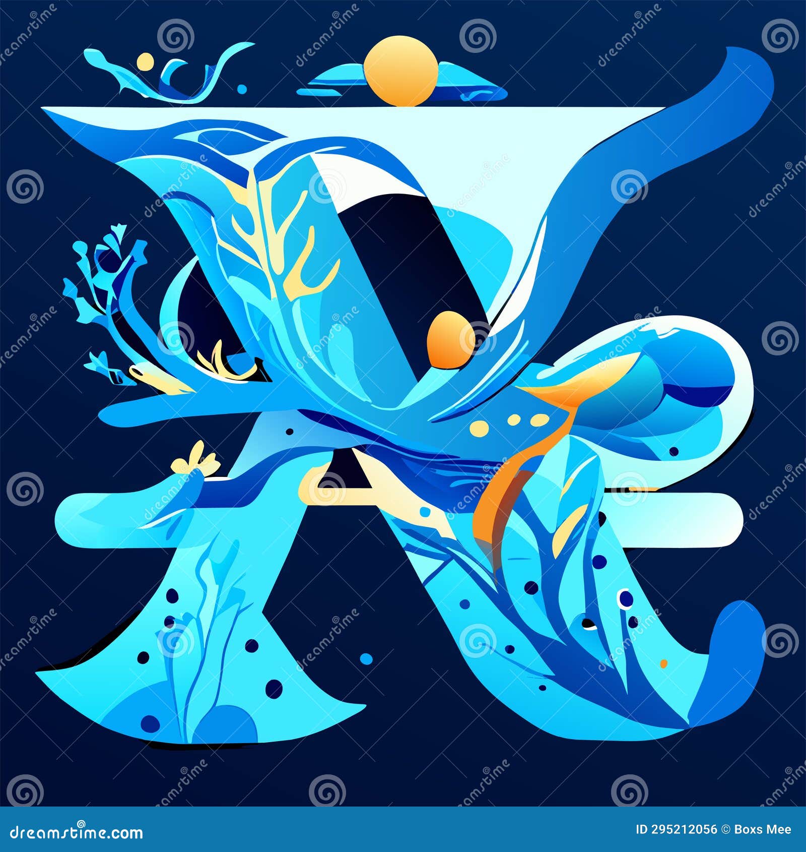 Vector Illustration of a Stylized Letter a in the Form of a Stylized ...