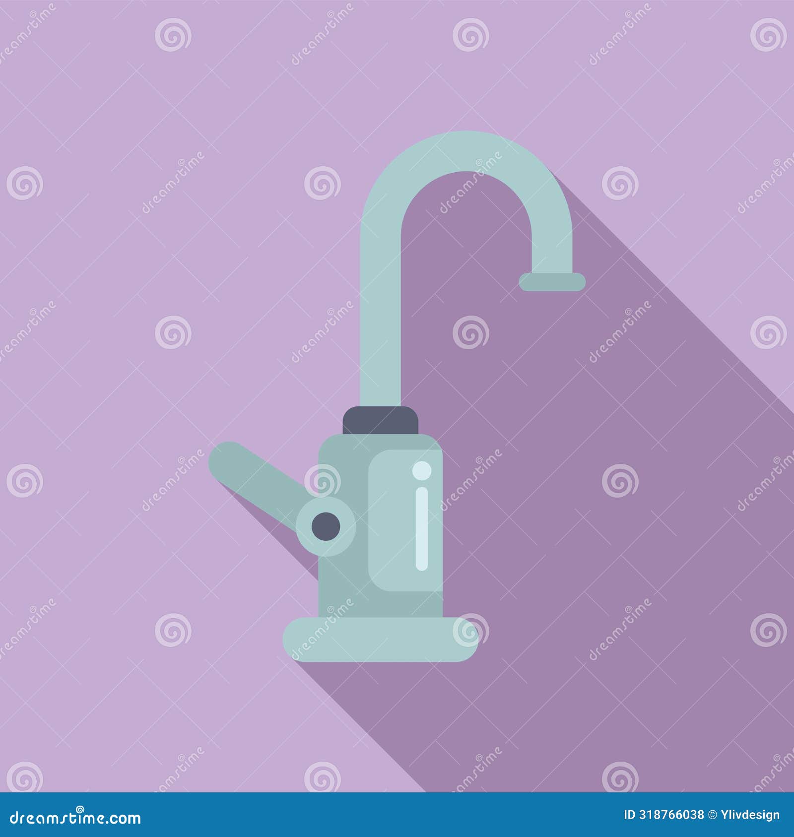 Flat Design Icon of Modern Kitchen Faucet Stock Vector - Illustration ...