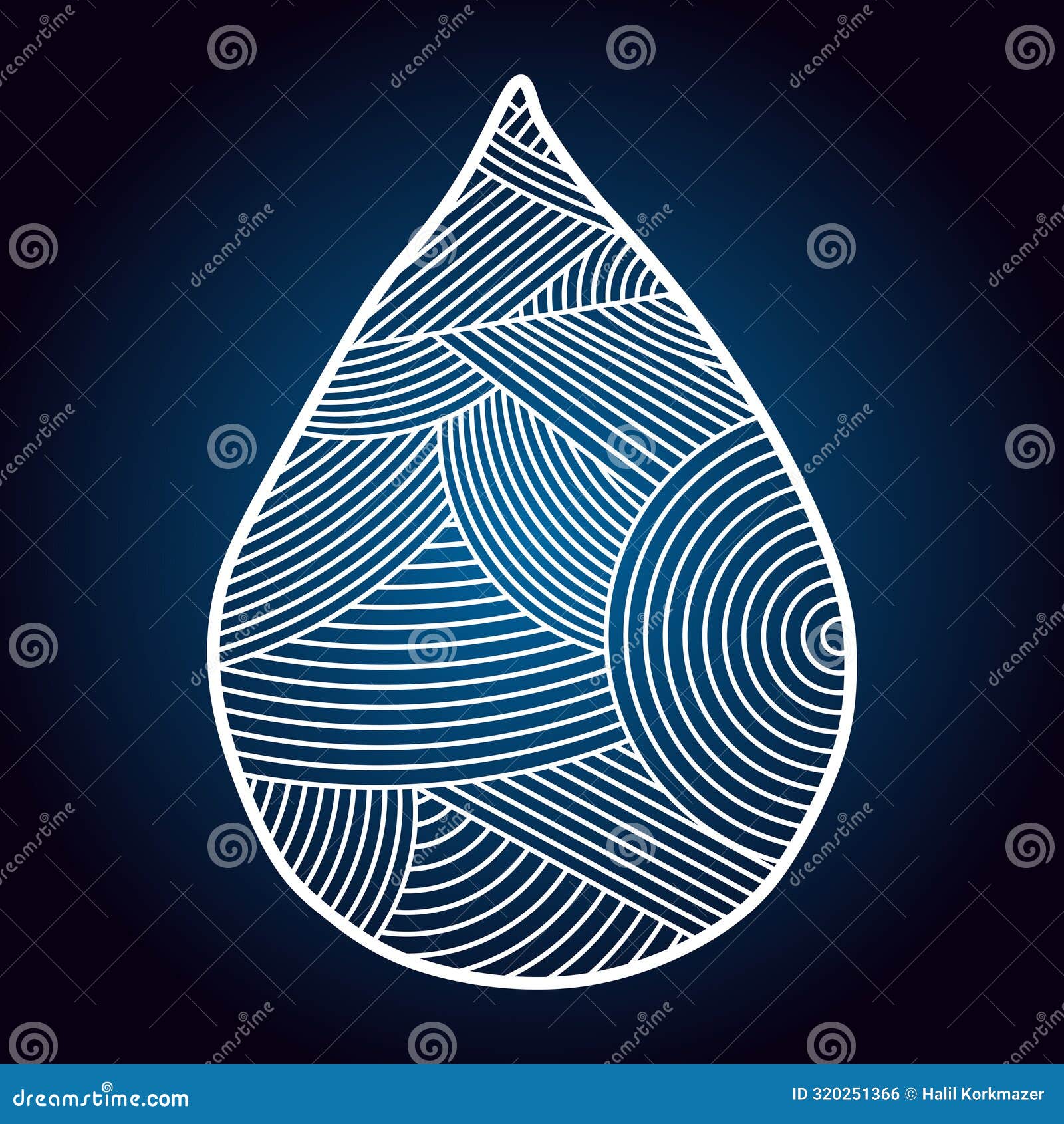 Detailed Water Drop with Abstract Blue Background Stock Vector ...