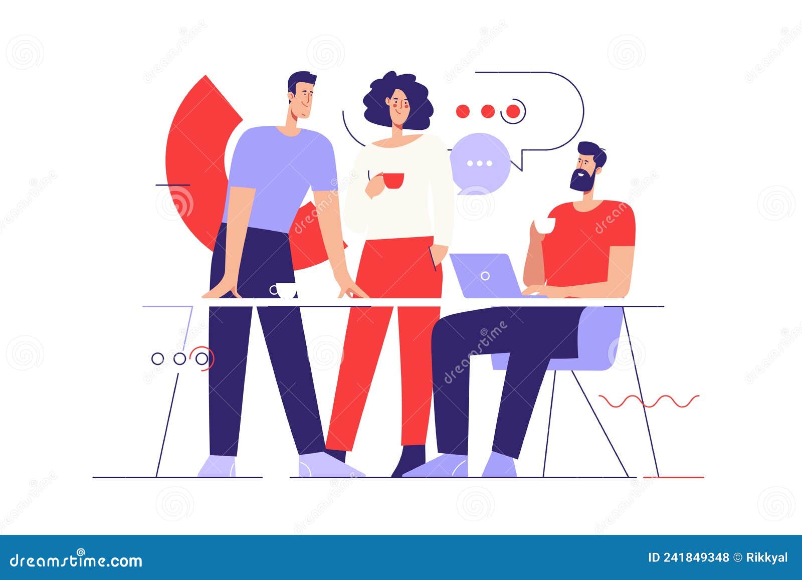 Vector Illustration on the Subject of Coffee Break and Communication ...