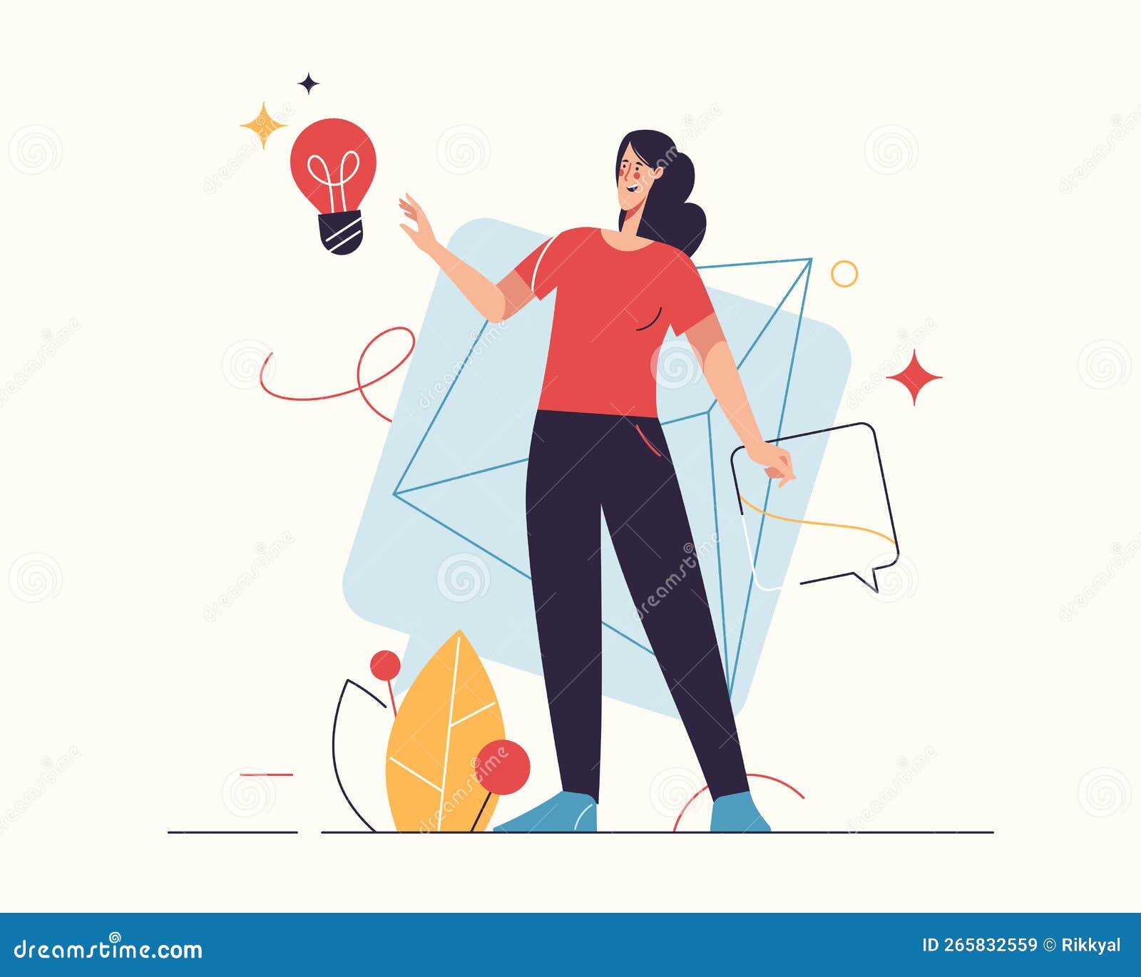 Vector Illustration on the Subject of Creativity, Generating Innovative ...