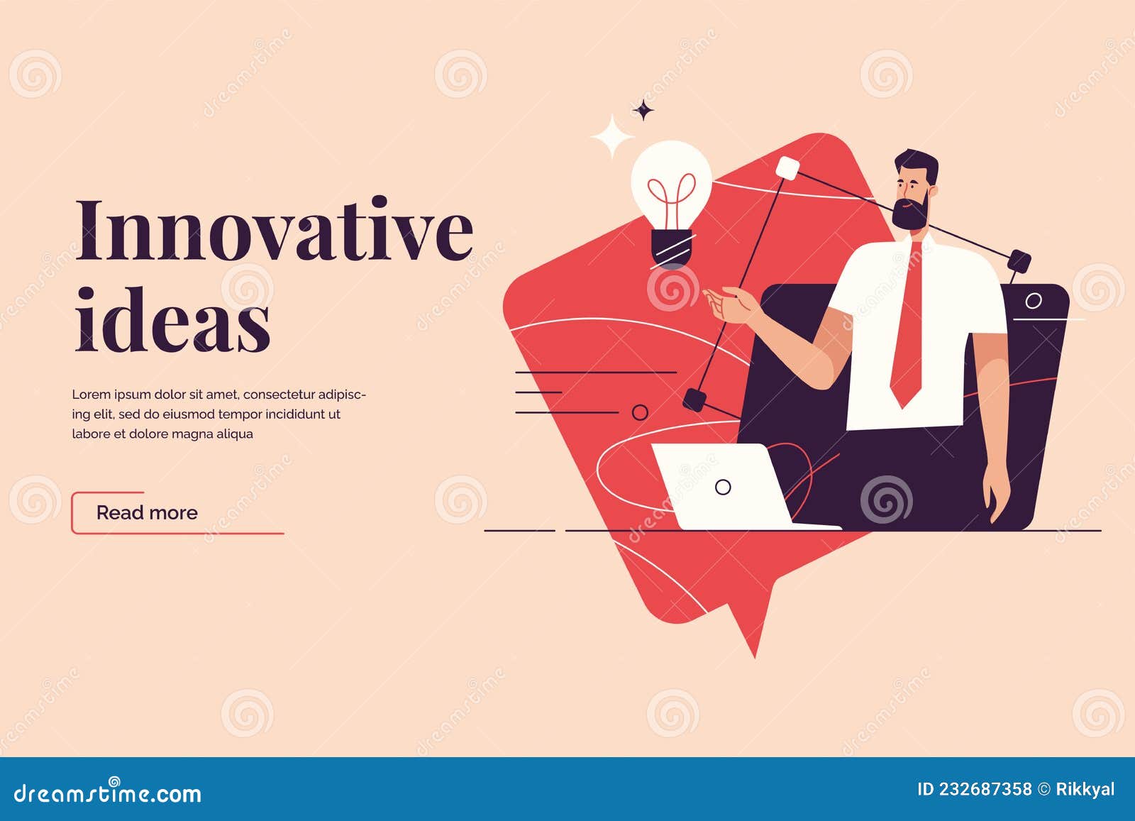 Vector Illustration on the Subject of Creativity, Generating Innovative ...