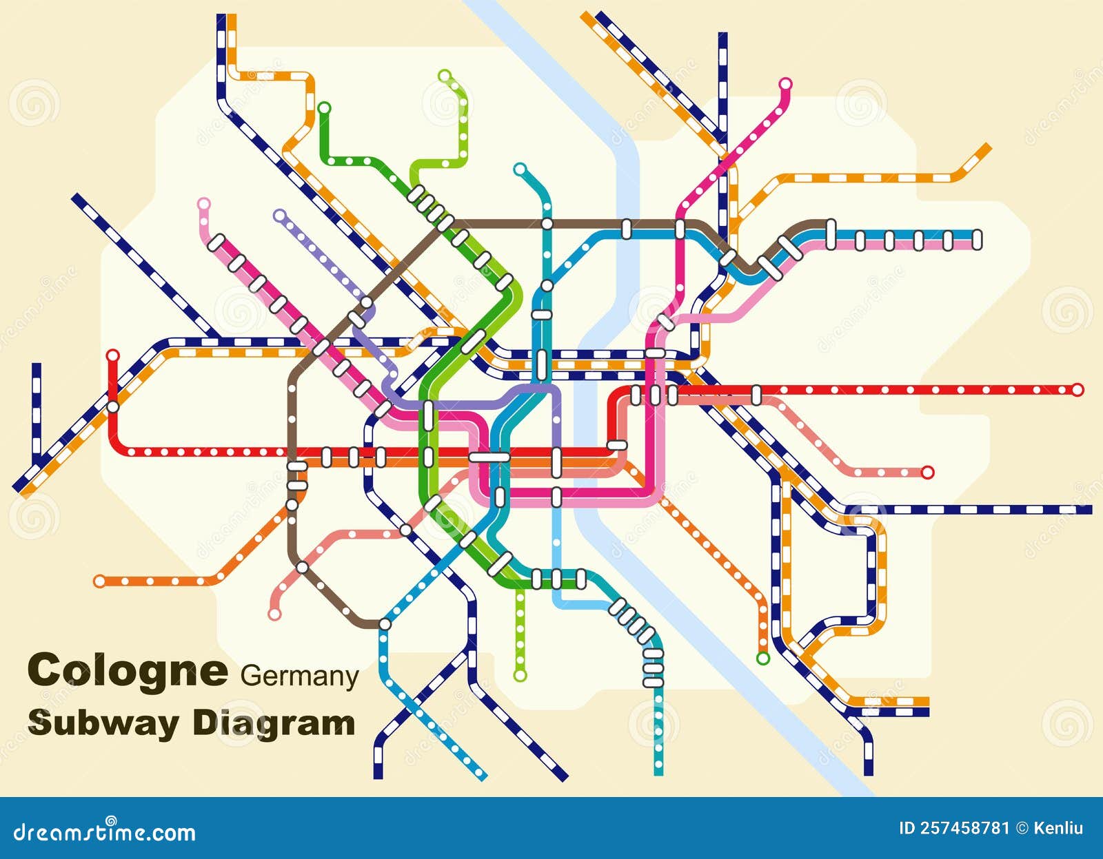Vector Illustration of the Subway Diagram of Cologne,Germany Stock Vector - Illustration of ...