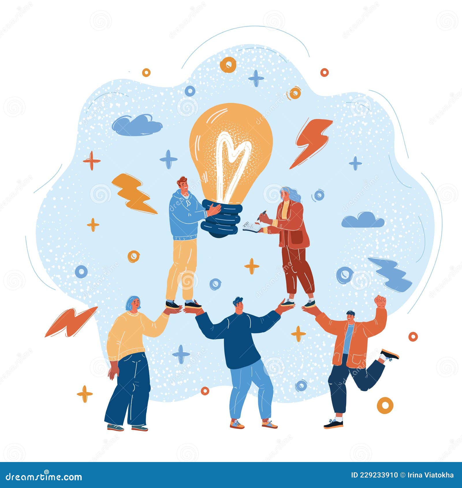 Vector Illustration of Successful Concept Great Idea. Team Generated ...