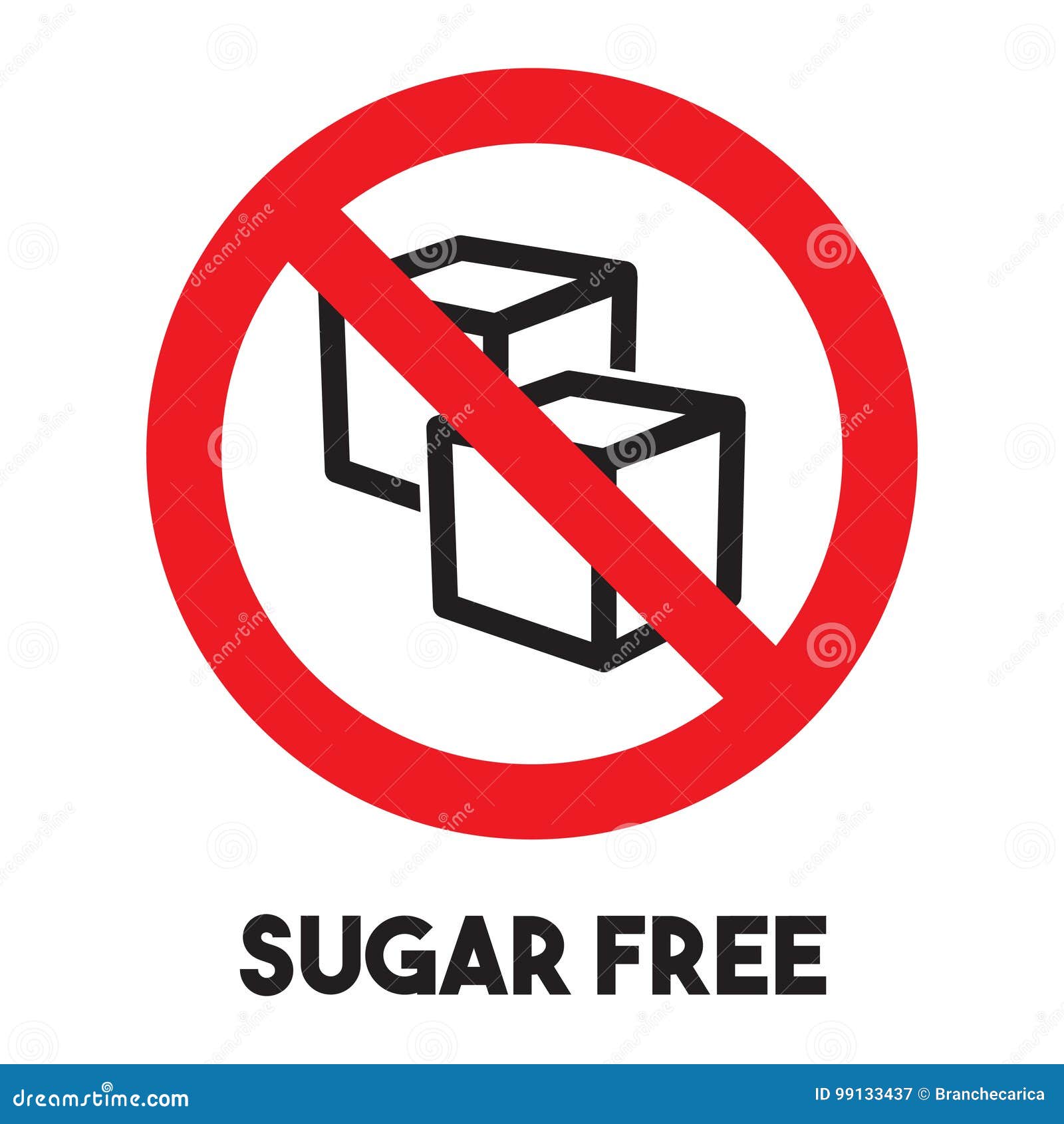 Sugar free sign stock vector. Illustration of graphic - 99133437
