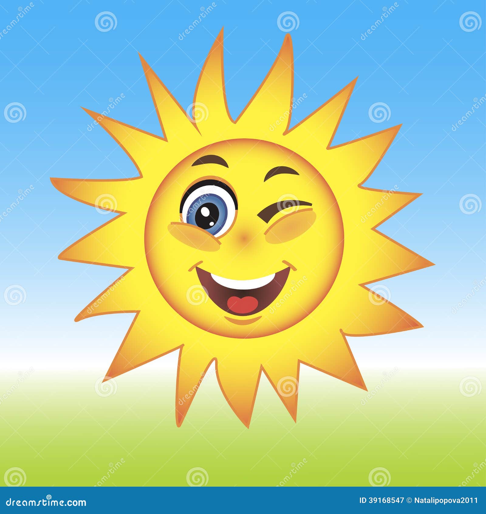 Vector Illustration of a Summer Sun Stock Vector - Illustration of ...