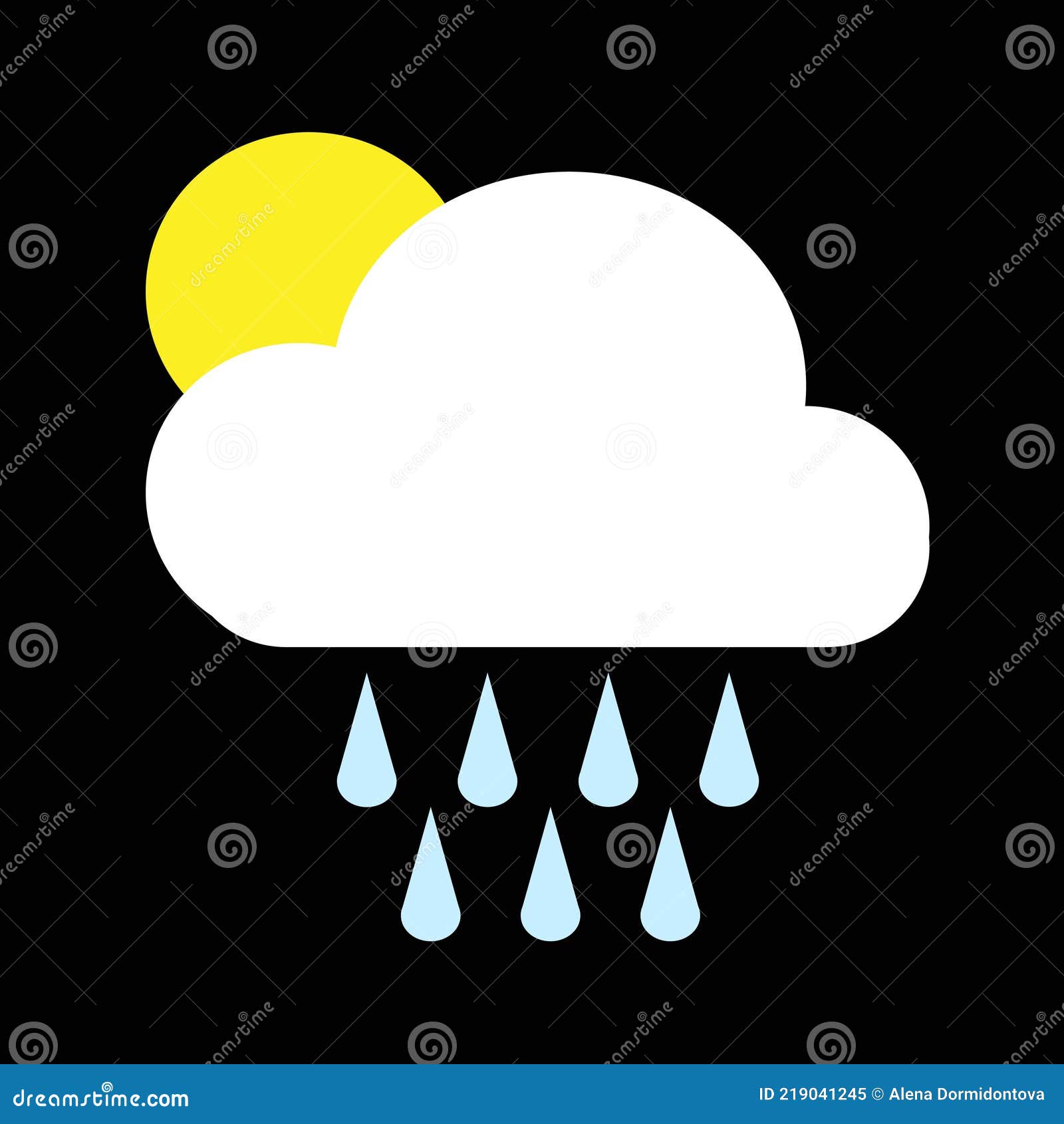 Vector Illustration with the Sun Gone Behind a Cloud Stock Vector ...