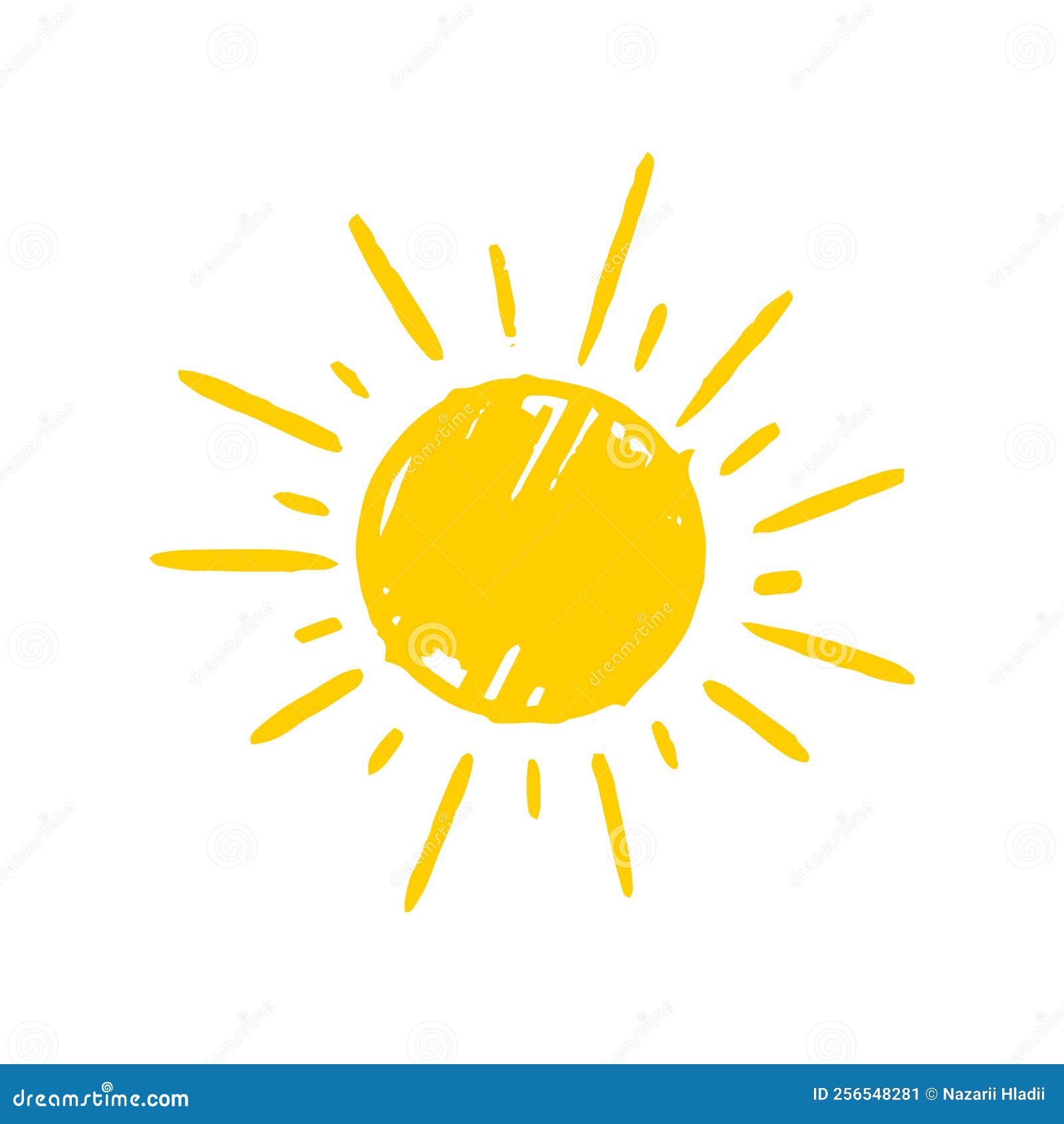 Vector Illustration of Sun in Hand-drawn Style. Stock Vector ...