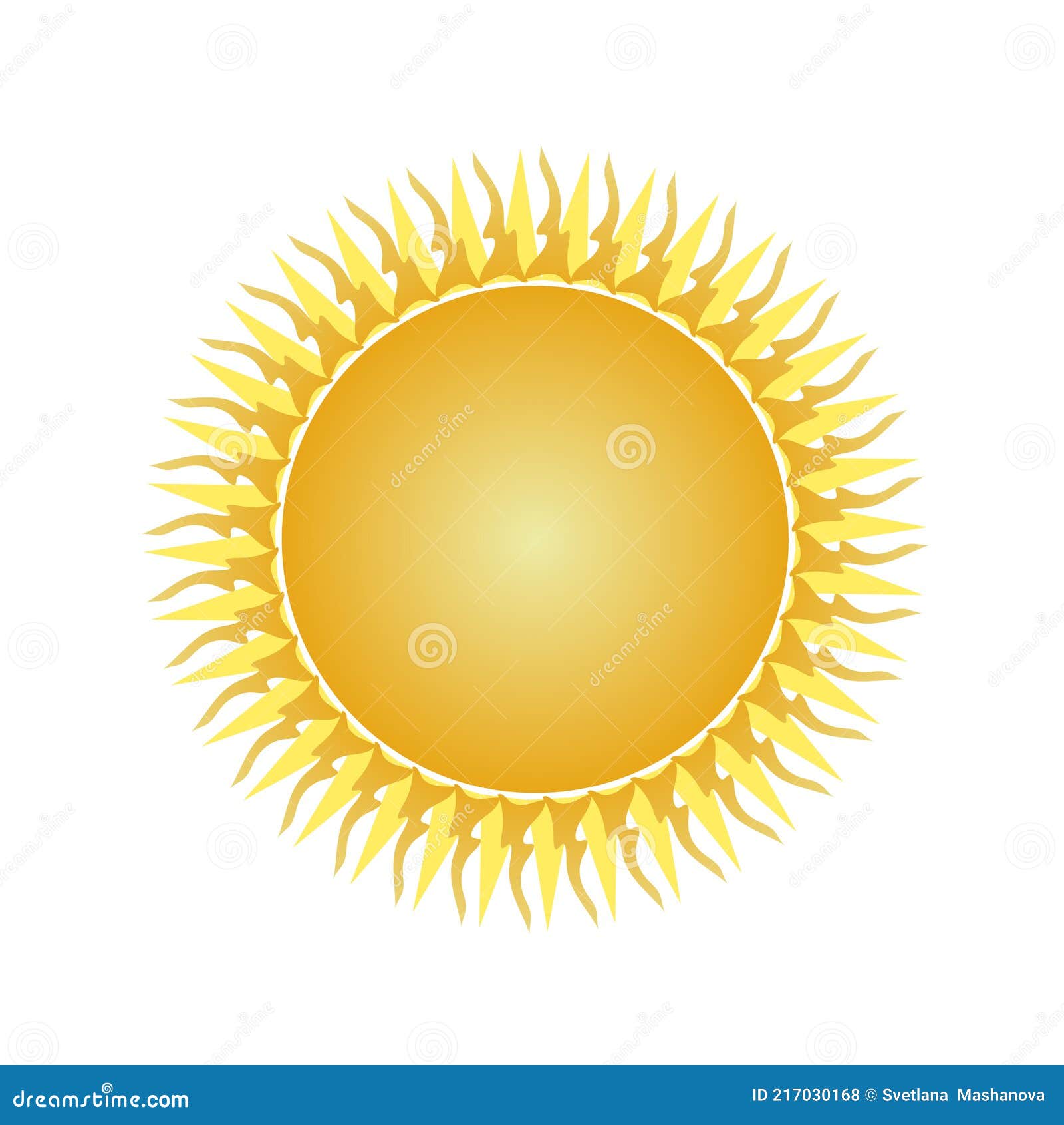 Vector Illustration Sun Isolated on White Background, Element of Summer ...