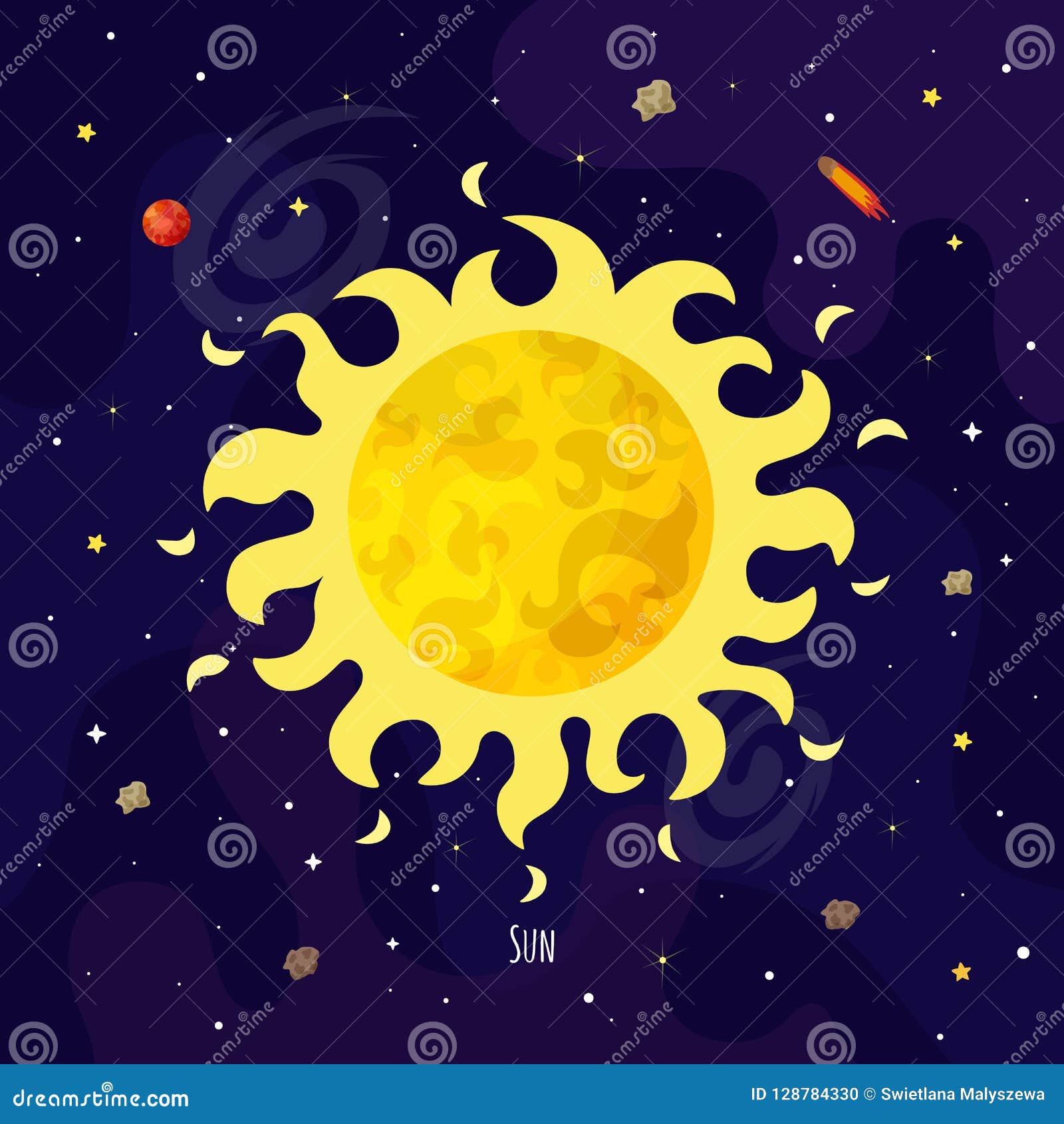 Vector Illustration of the Sun. Kids Illustration. Stock Illustration ...