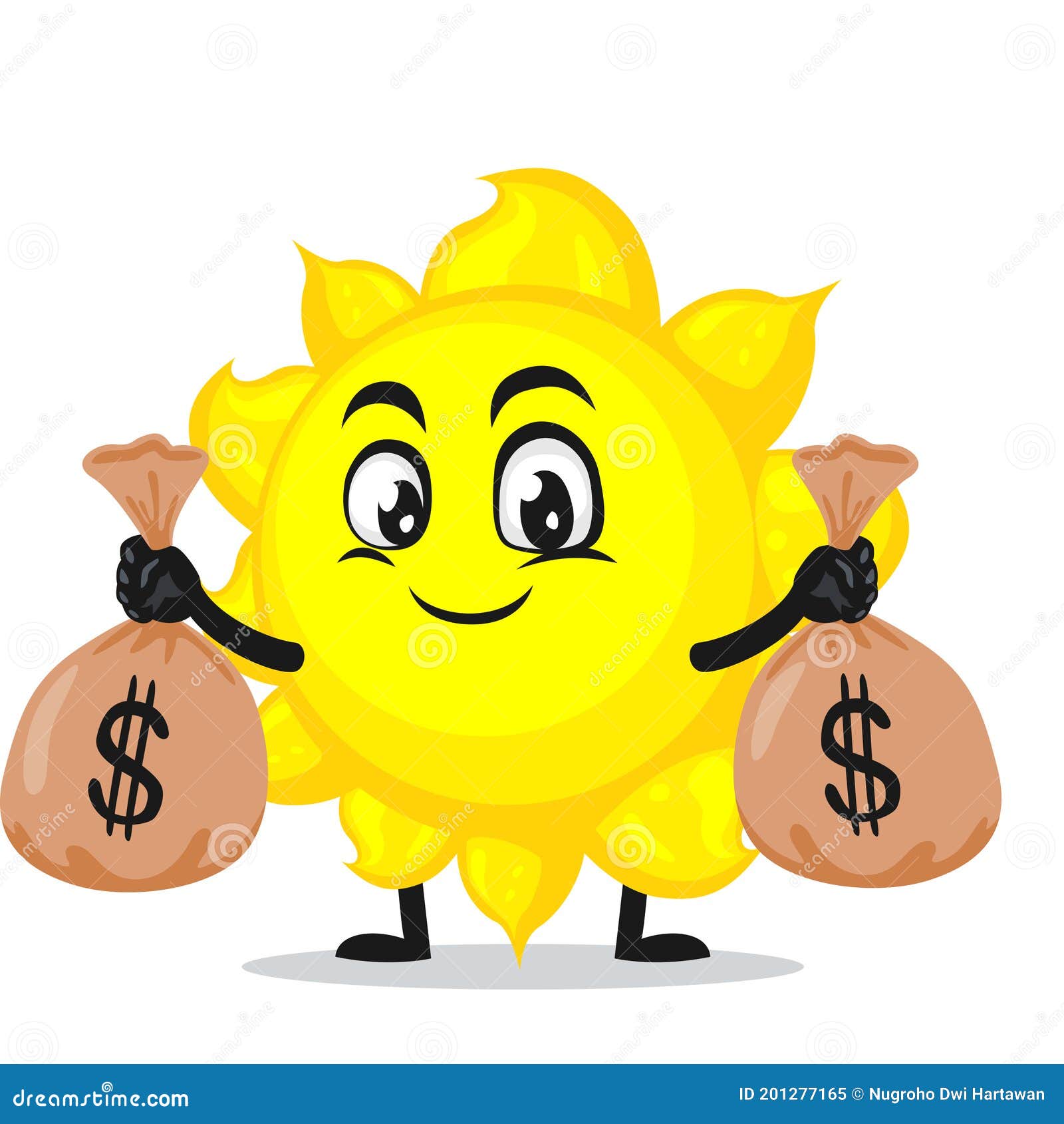 Vector Illustration of Sun Mascot or Character Stock Illustration ...