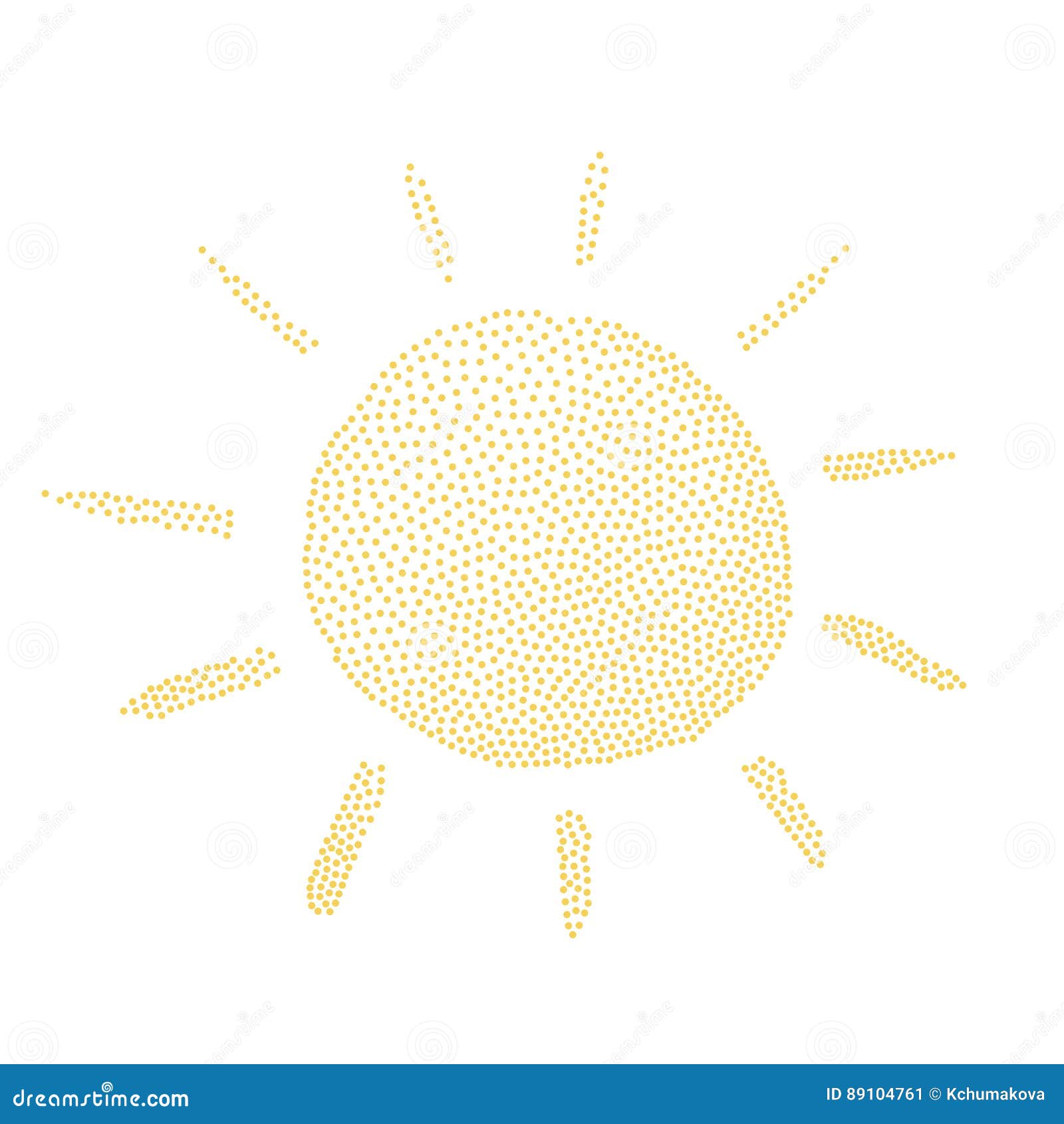 Vector Illustration of the Sun in Retro Dotted Style Stock Illustration ...