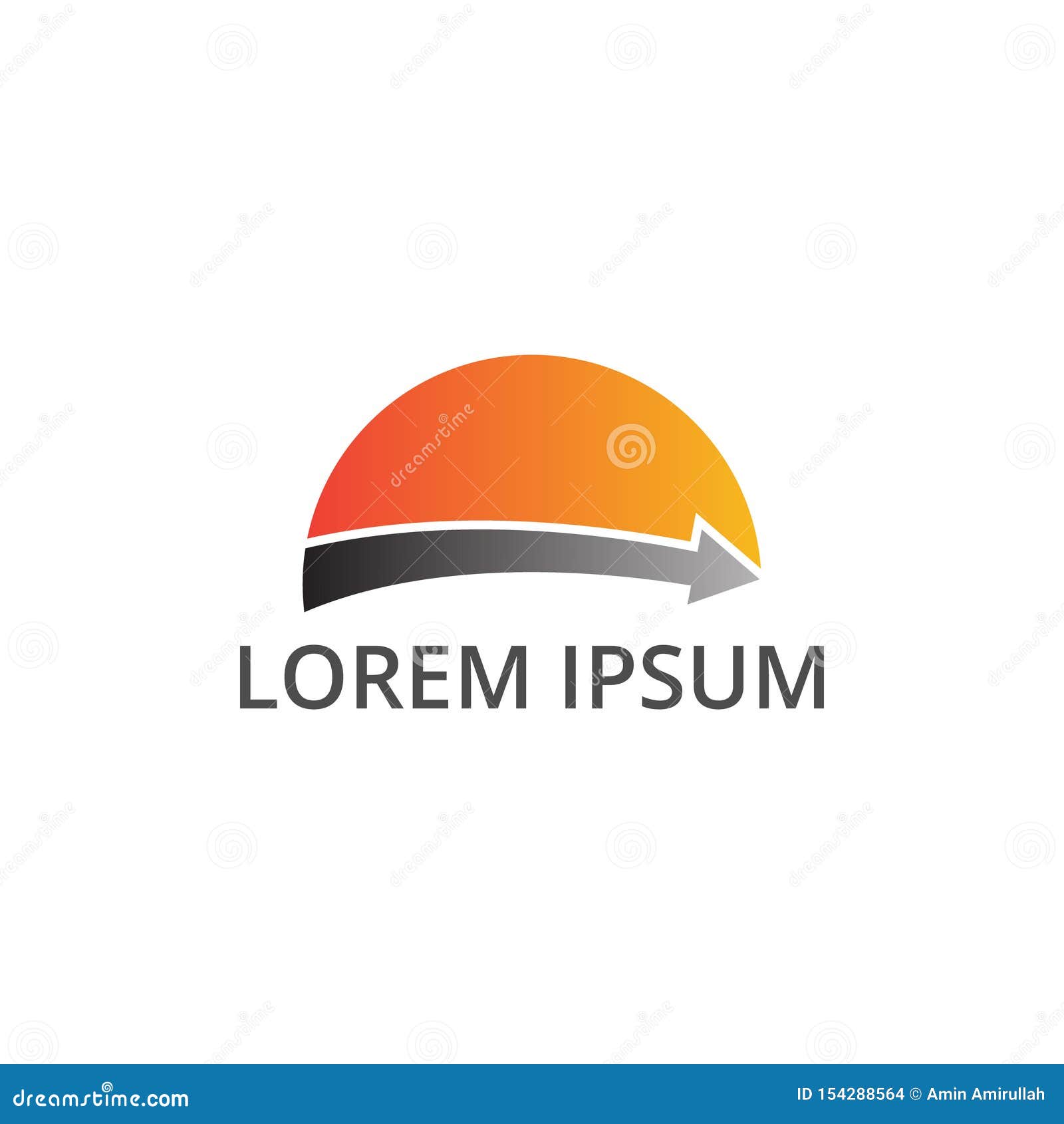 Vector Illustration Sunset and Arrow Icon Logo Modern Design Stock ...