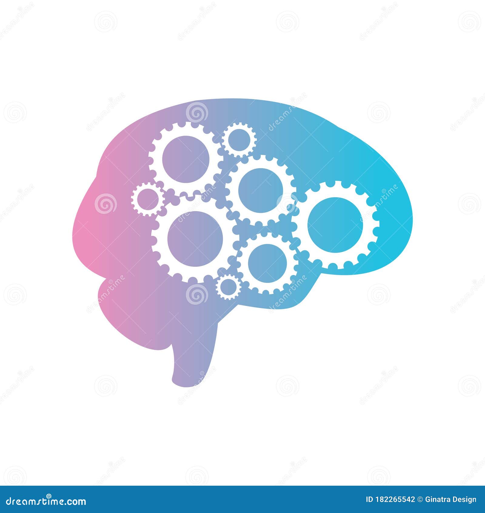 Brain and Gear for Supporting Developmental Health Logo Stock Vector ...